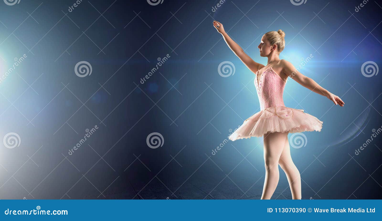 Ballet Dancer Dancing with Glowing Light Stock Photo - Image of grace ...