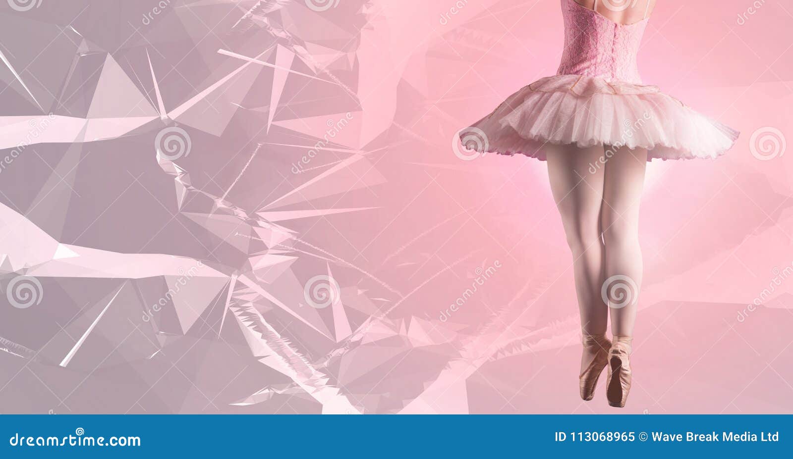 Ballet Dancer Dancing with Pink Polygons Stock Image - Image of 1819 ...