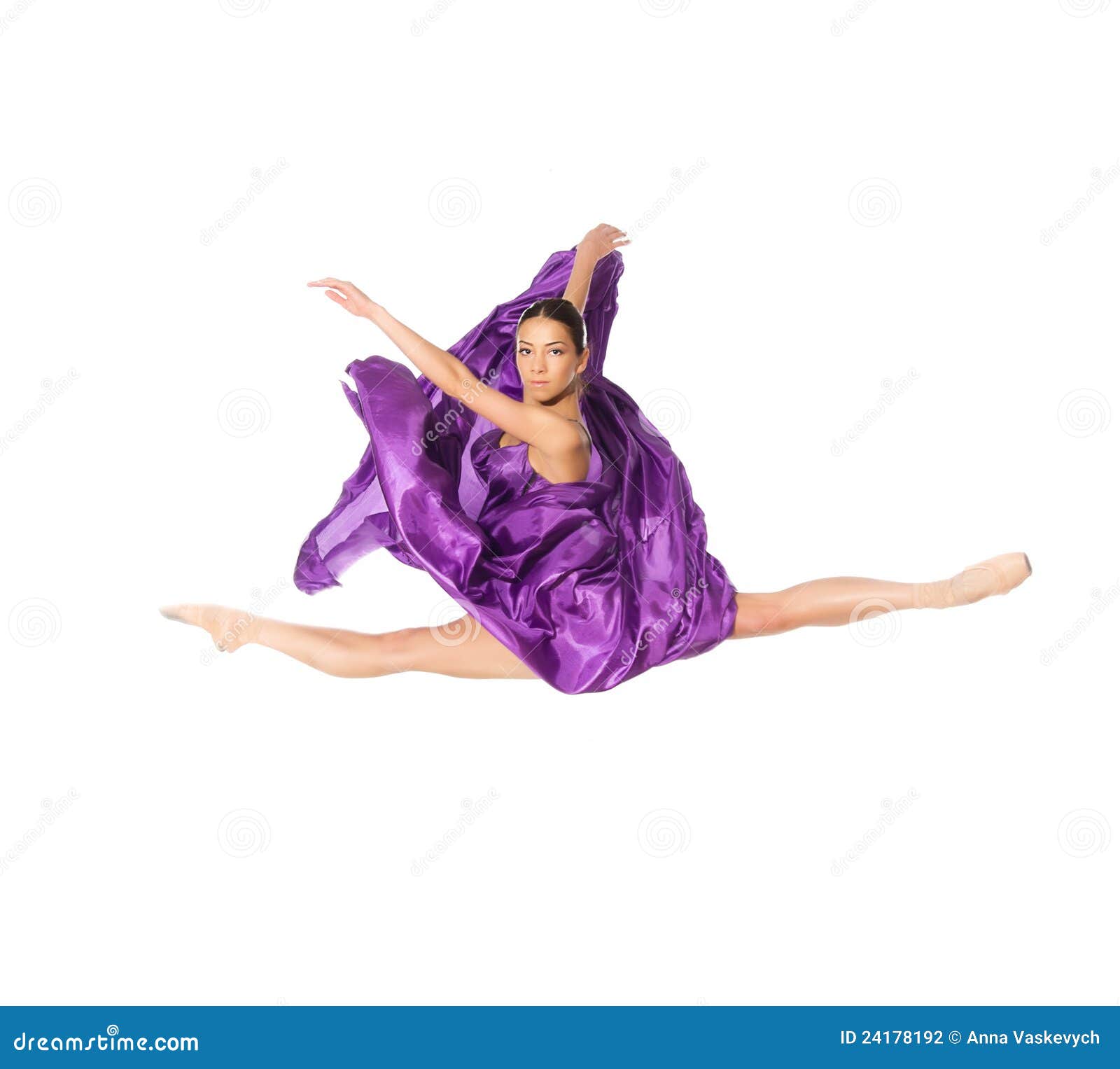 Ballet Dancer in the Flying Dress Stock Photo - Image of balance ...