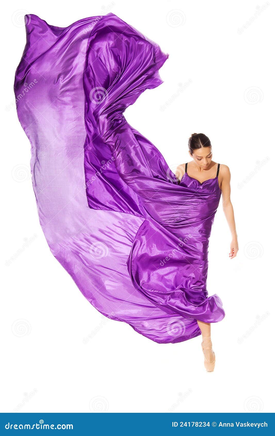 Ballet Dancer in the Flying Dress Stock Photo - Image of ankles ...