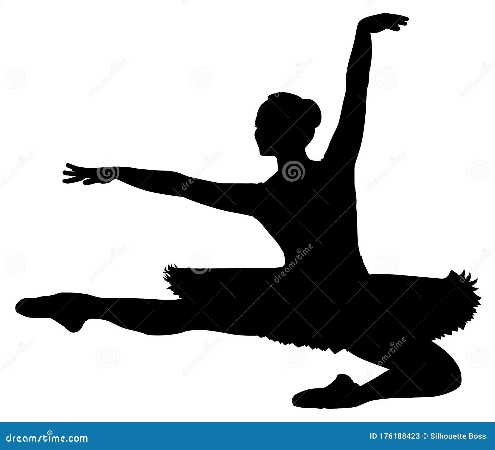 Ballet Dancer Jumping with Tutu Ballet Dress, Lottie. Silhouette Stock ...