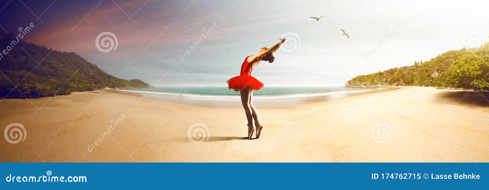 Ballet Dancer at the beach stock image. Image of relax - 174762715