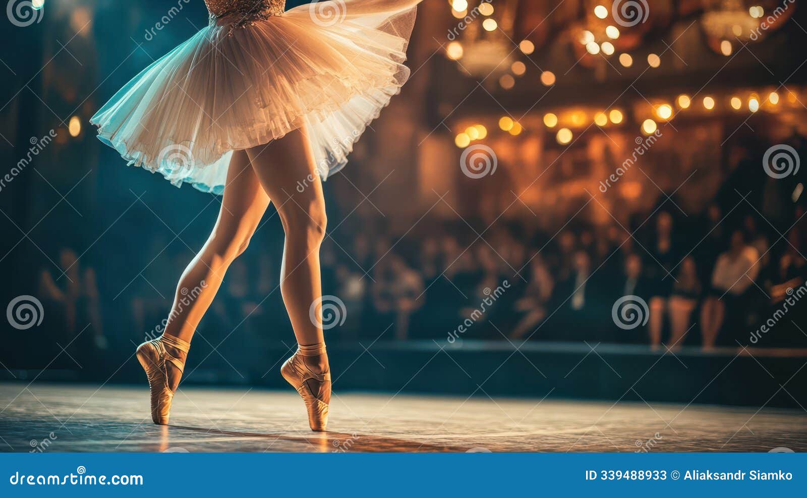 Ballet Dancer Performing an Elegant Routine on Stage in Front of an ...