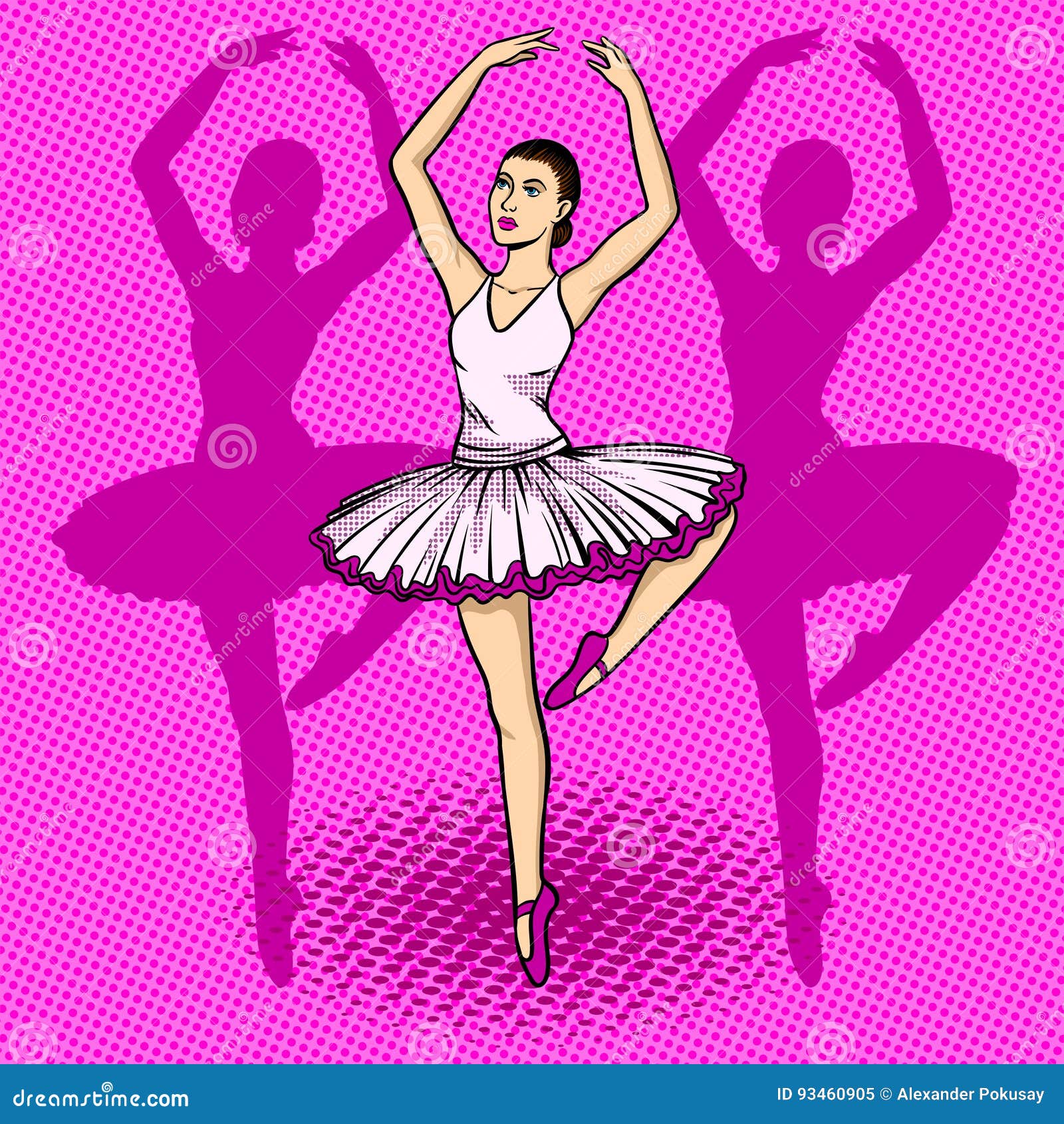 Ballet Dancer Pop Art Vector Illustration Stock Vector - Illustration ...