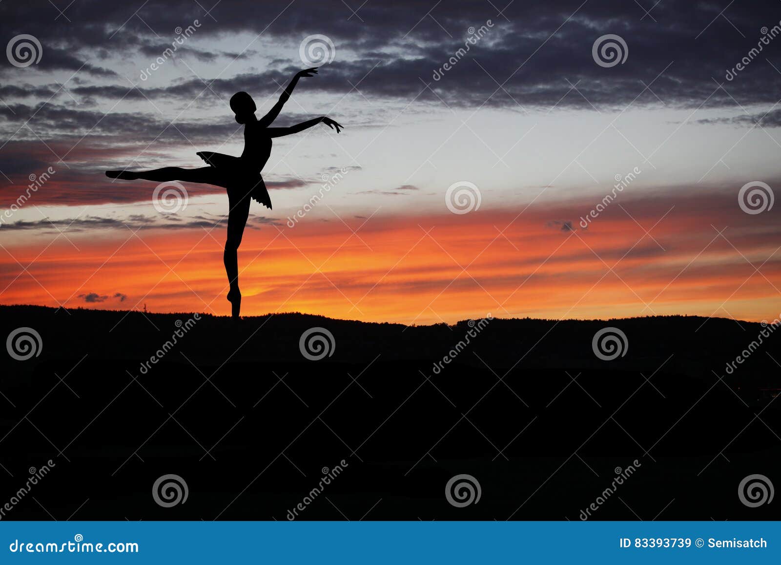 Ballet Dancer Posing during the Sunset Stock Image - Image of ...