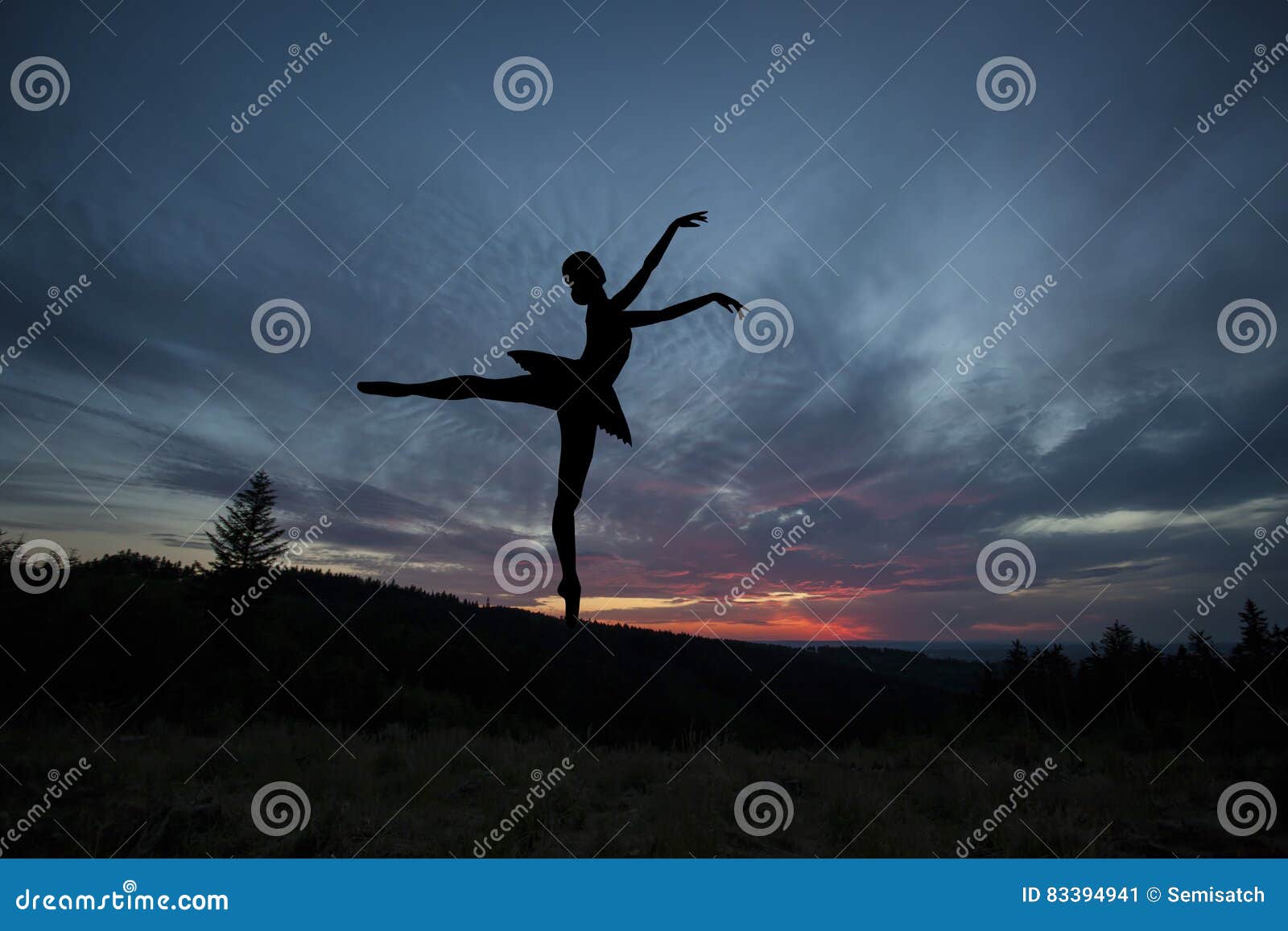 Ballet Dancer Posing during the Sunset Stock Image - Image of single ...