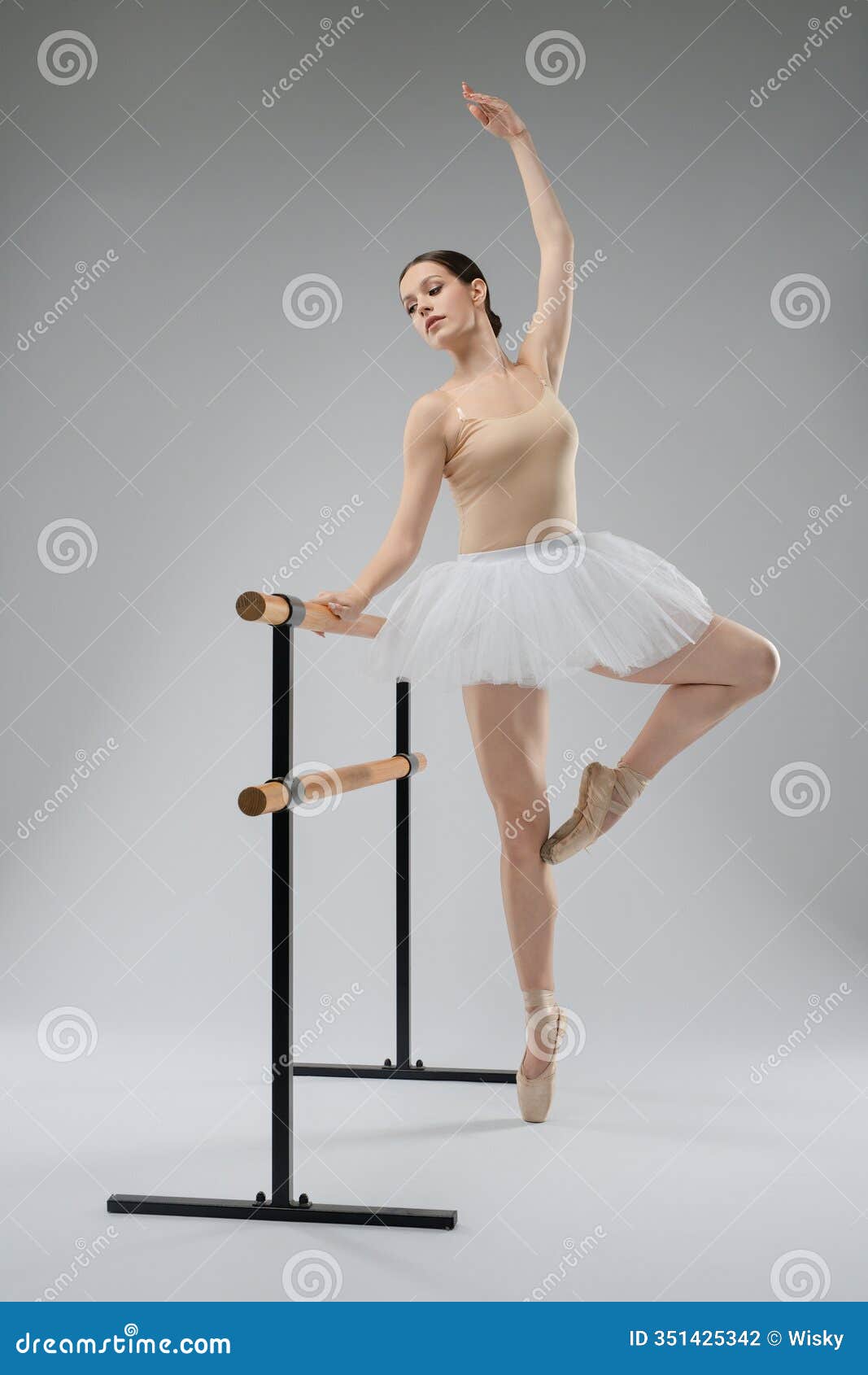 Ballet Dancer Practicing at the Barre in a Studio Setting Stock Photo ...
