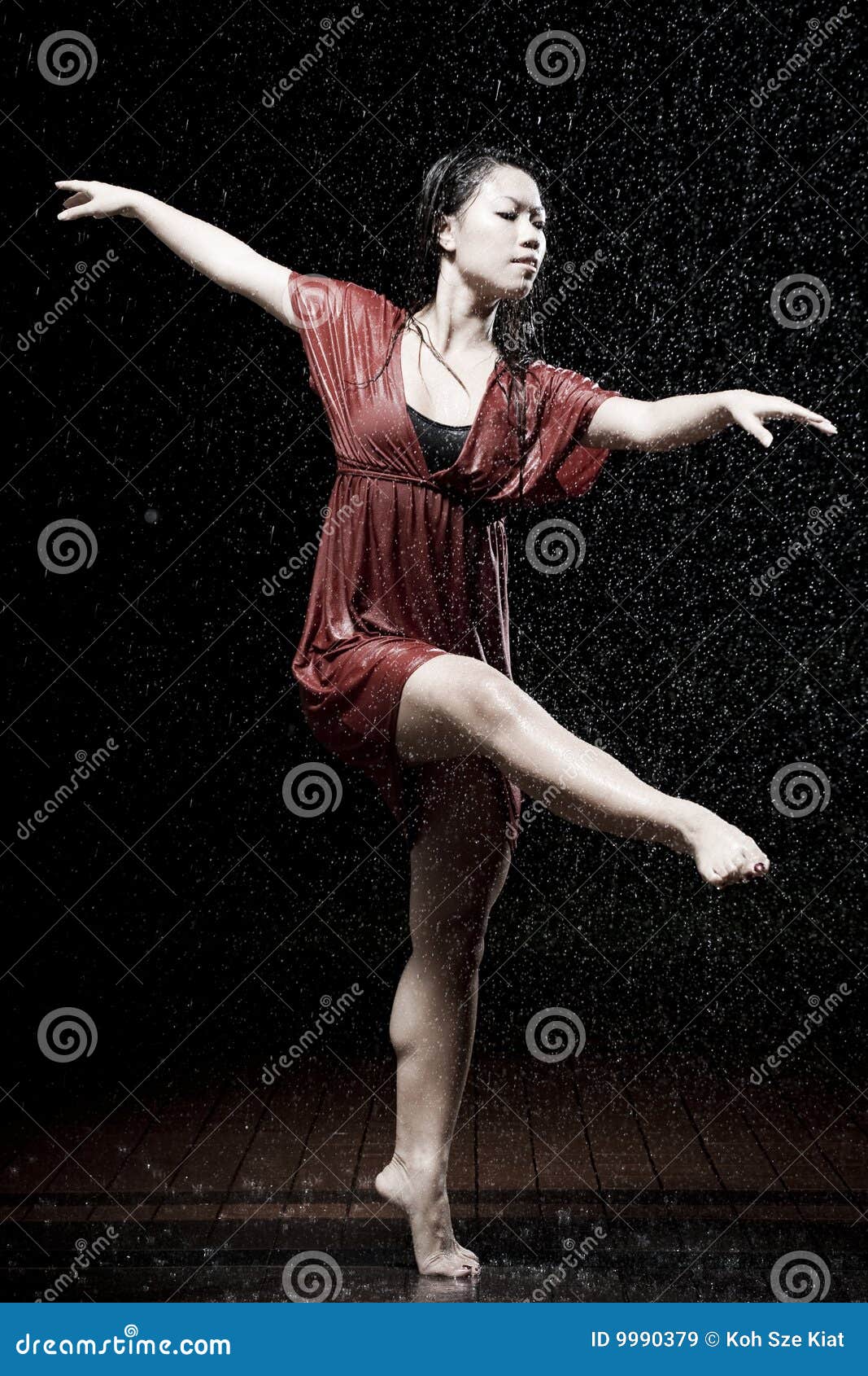 Ballet dancer in the rain stock image. Image of graceful - 9990379
