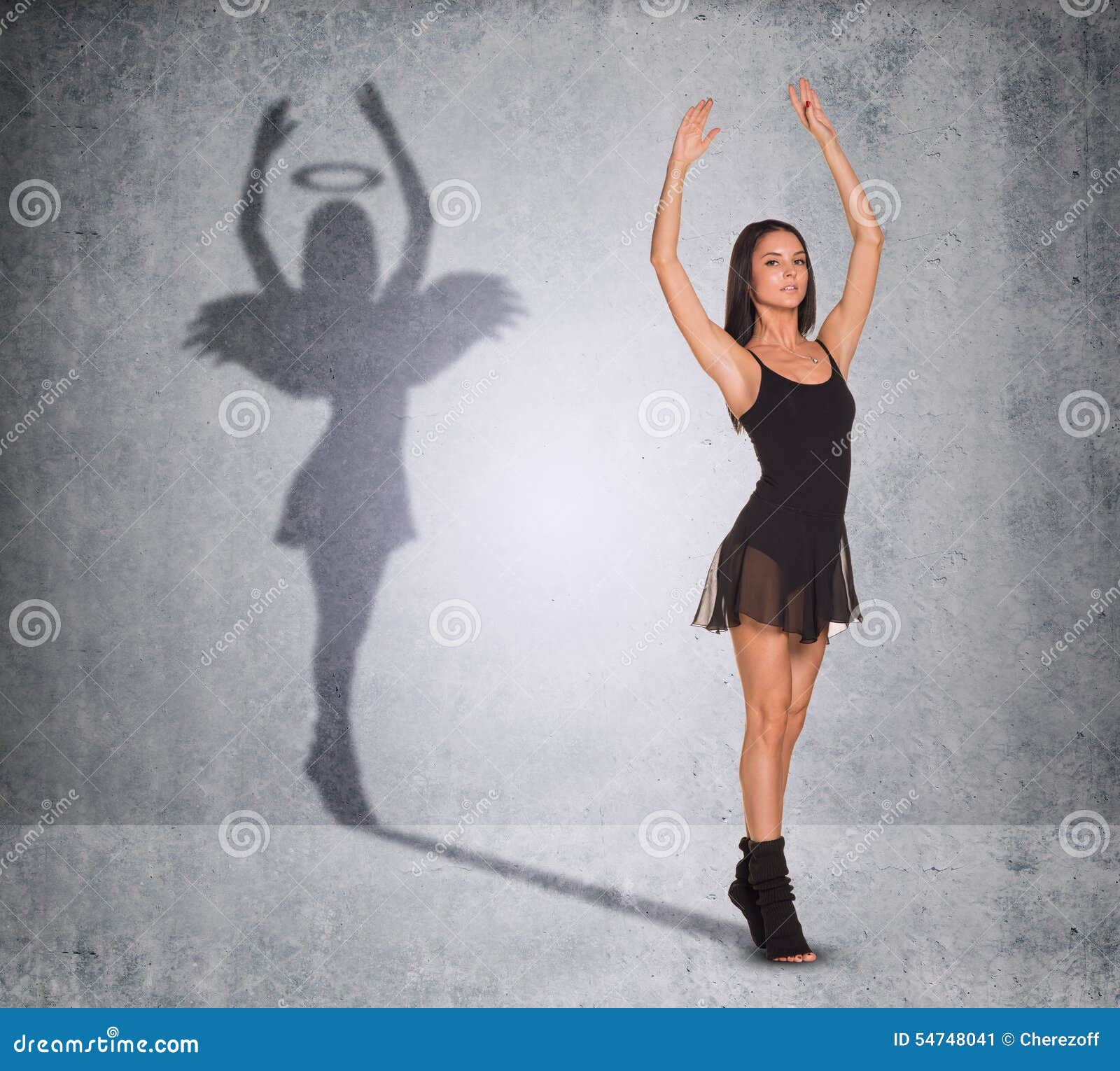Ballet Dancer With Shadow Showing Angel Side Stock Image - Image of ...