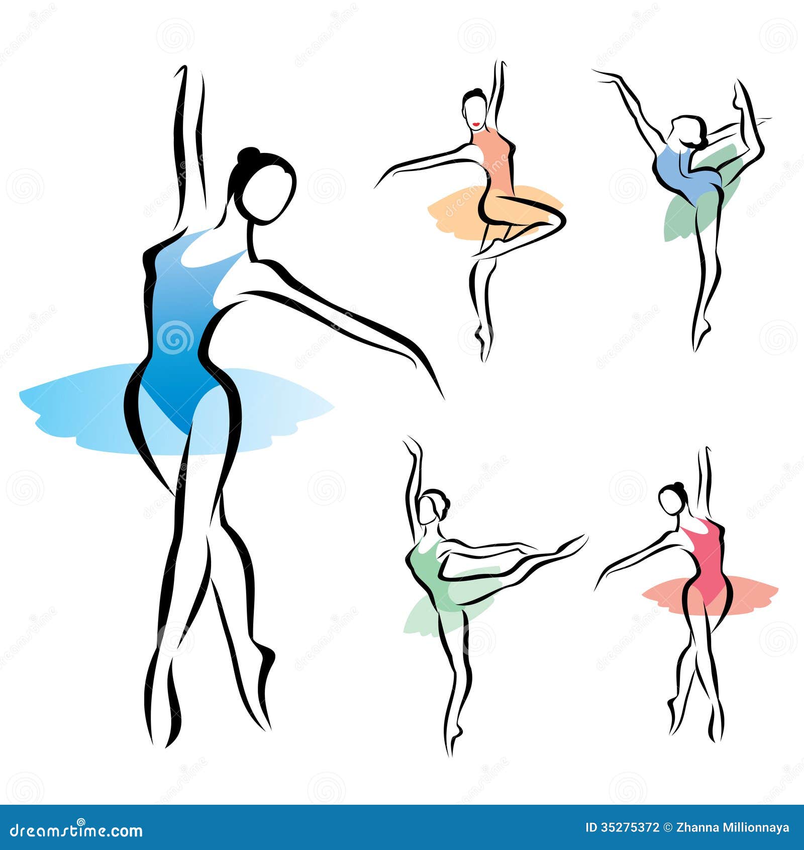 Ballet dancer silhouette stock vector. Illustration of point - 35275372
