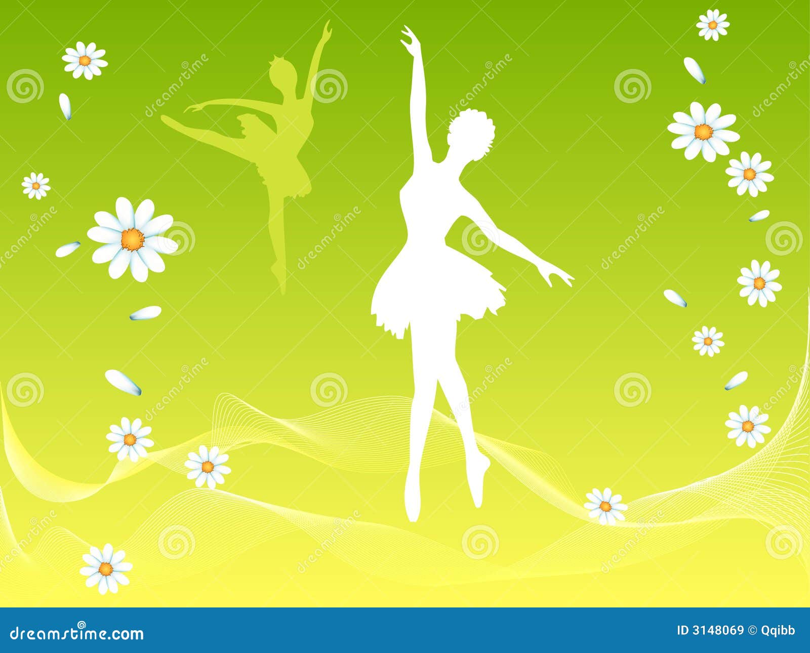 Ballet dancer in spring stock vector. Illustration of life - 3148069