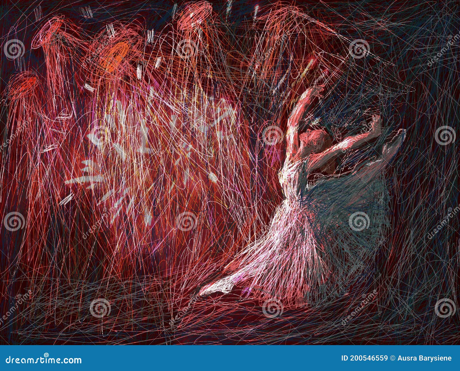 Ballet Dancer on Stage, Hand-drawn. Stock Image - Image of grace ...