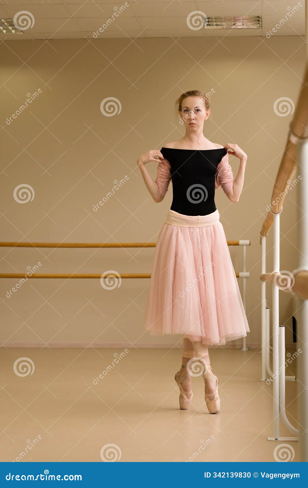 Ballet Dancer Standing on Pointe Stock Photo - Image of pink ...