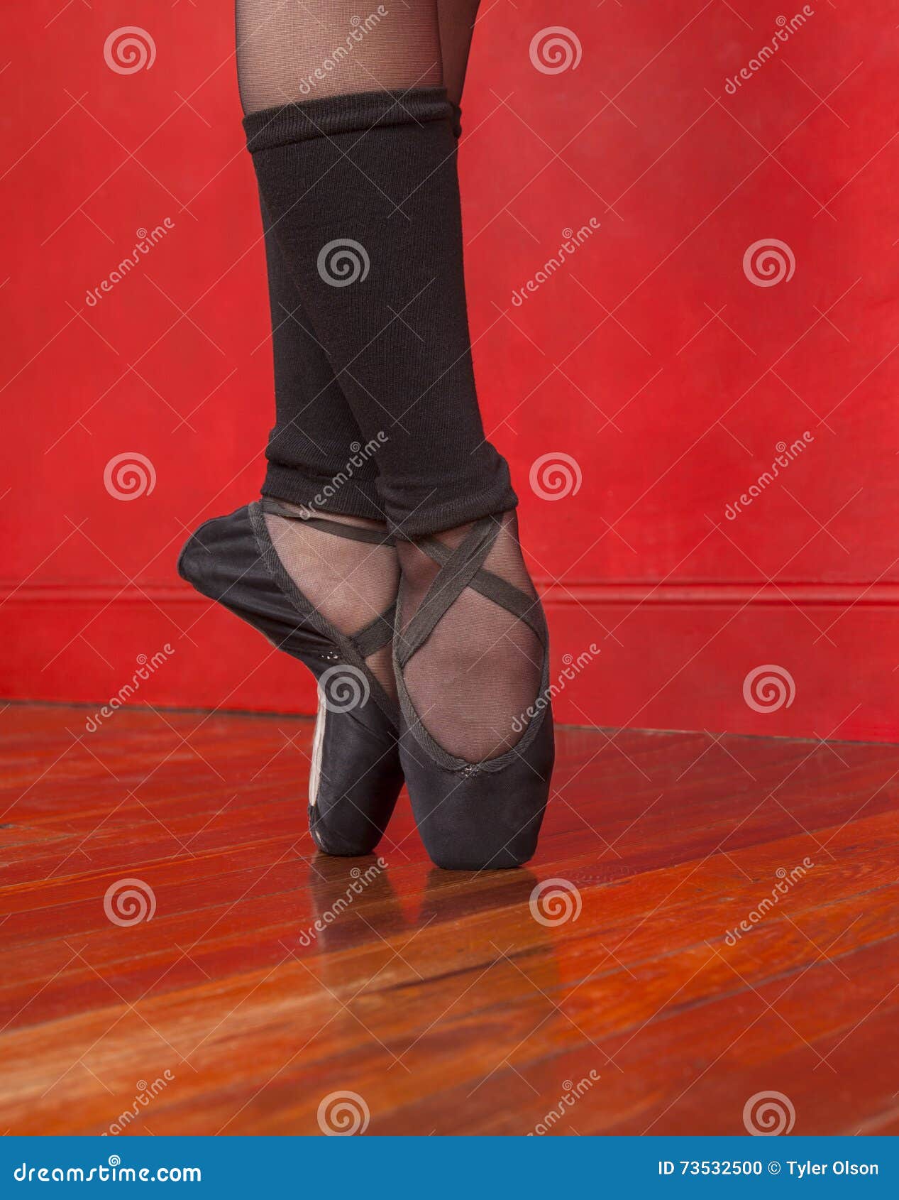 Ballet Dancer Standing on Pointe in Studio Stock Photo - Image of ...