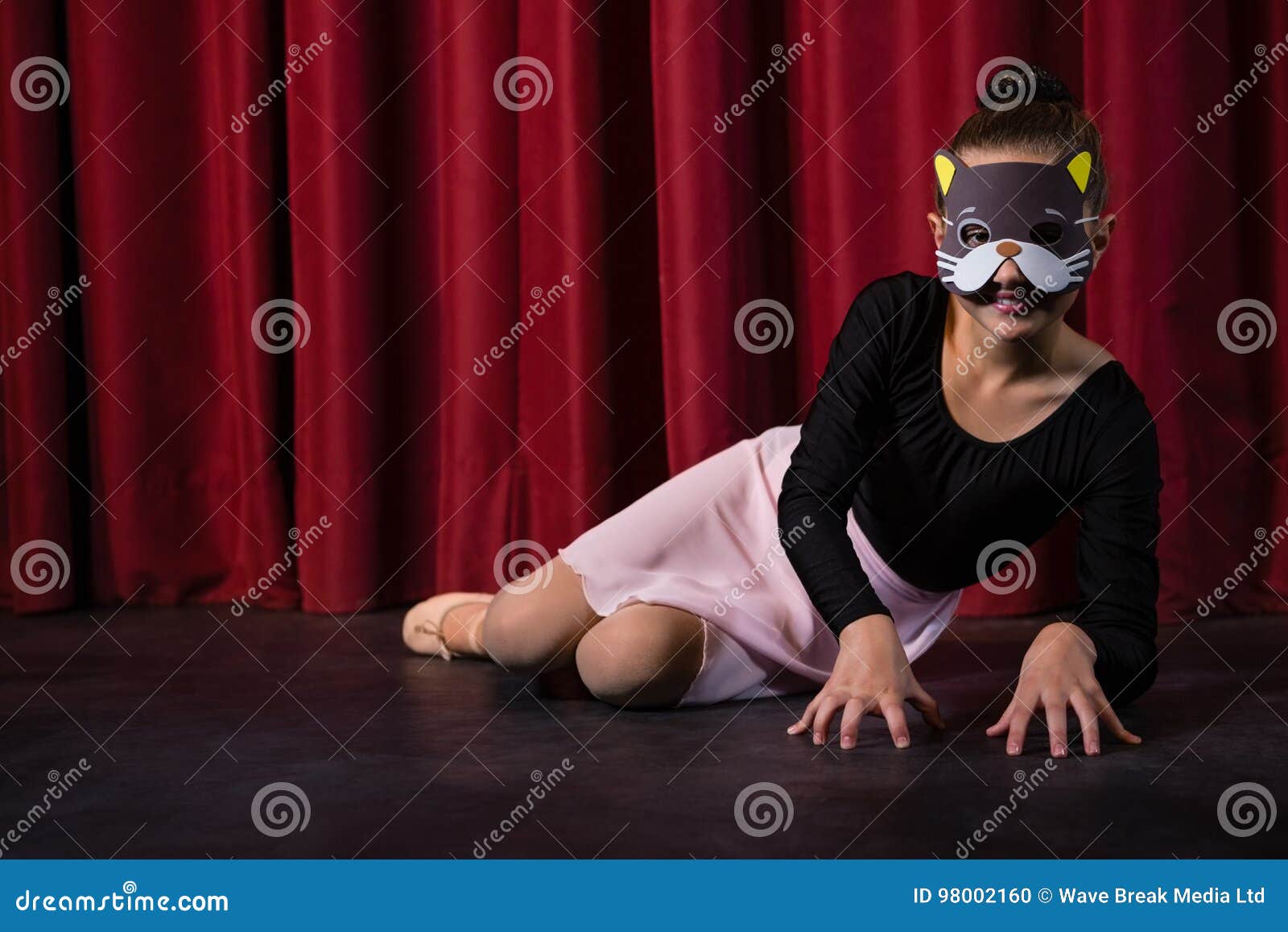 Ballet Dancer Wearing Mask Crawling Stock Photo - Image of face, female ...