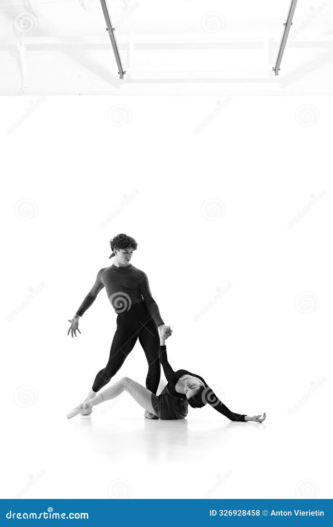 Ballet Dancers in Dynamic Pose Shows Strength, Elegance and Perfect ...