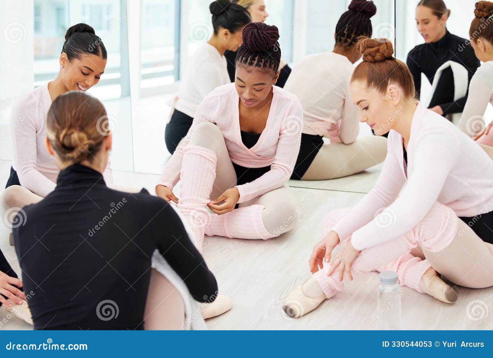 Ballet, Dancers and Getting Ready on Floor for Performance, Practice ...