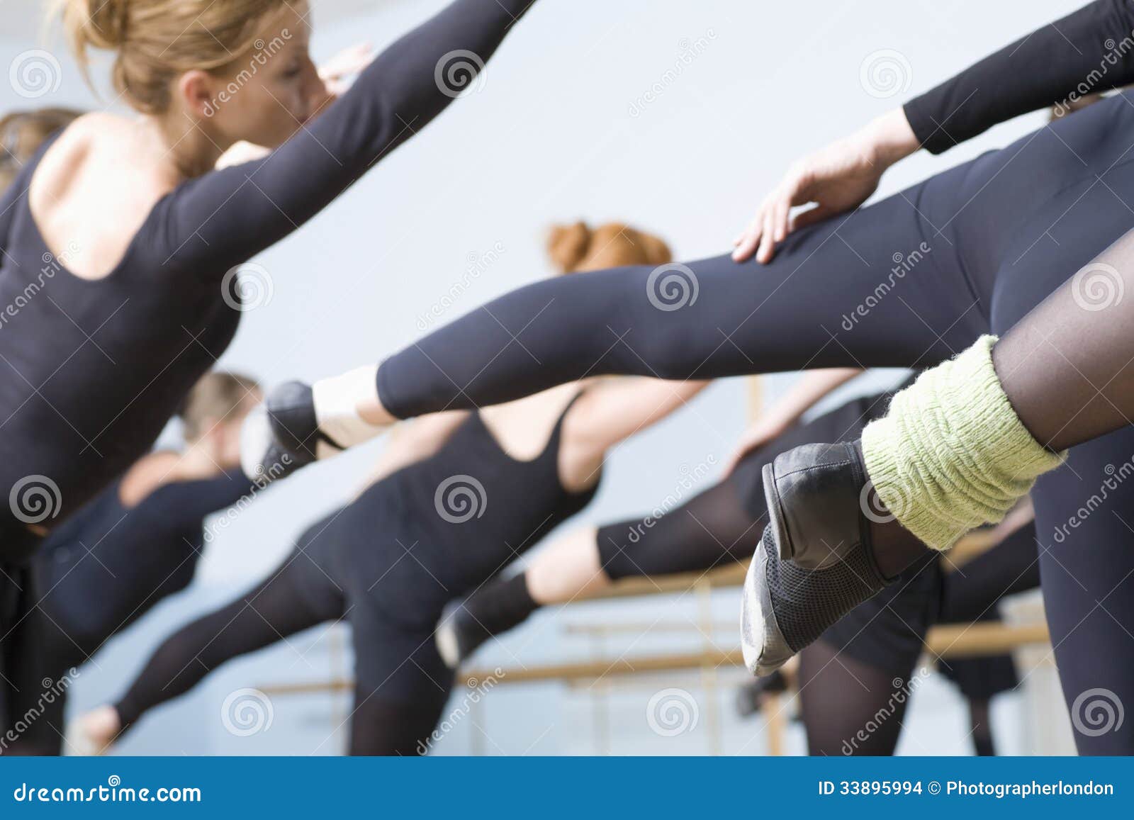 Ballet Dancers Practicing in Rehearsal Room Stock Photo - Image of legs ...
