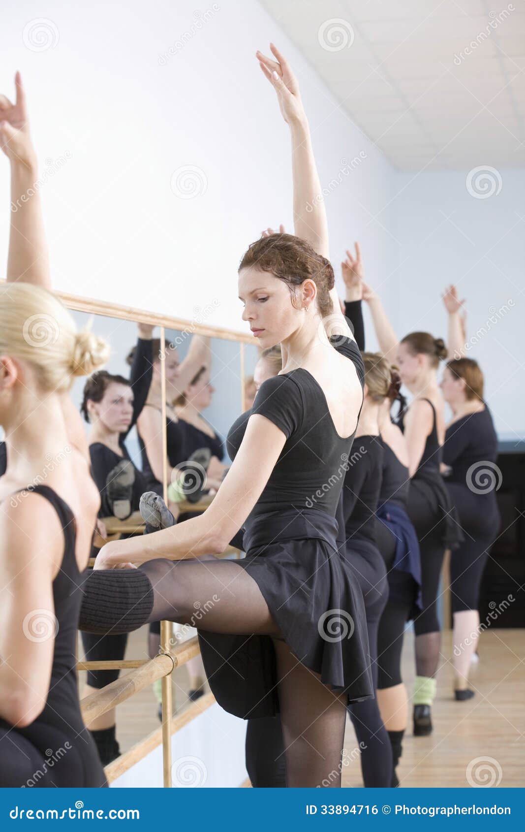 Ballet Dancers Practicing in Studio Stock Photo - Image of active ...