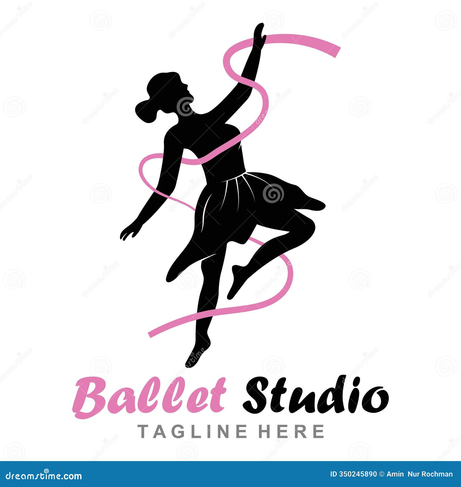 Ballet Dancing Logo Design Template Stock Illustration - Illustration ...