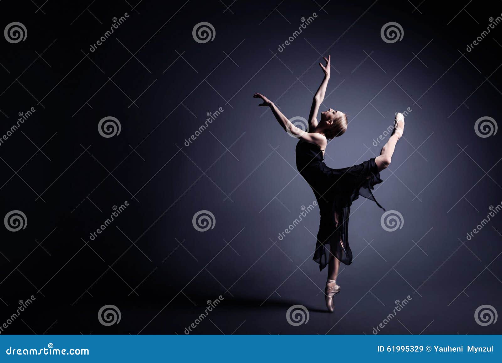 Ballet in the dark stock image. Image of beautiful, dress - 61995329