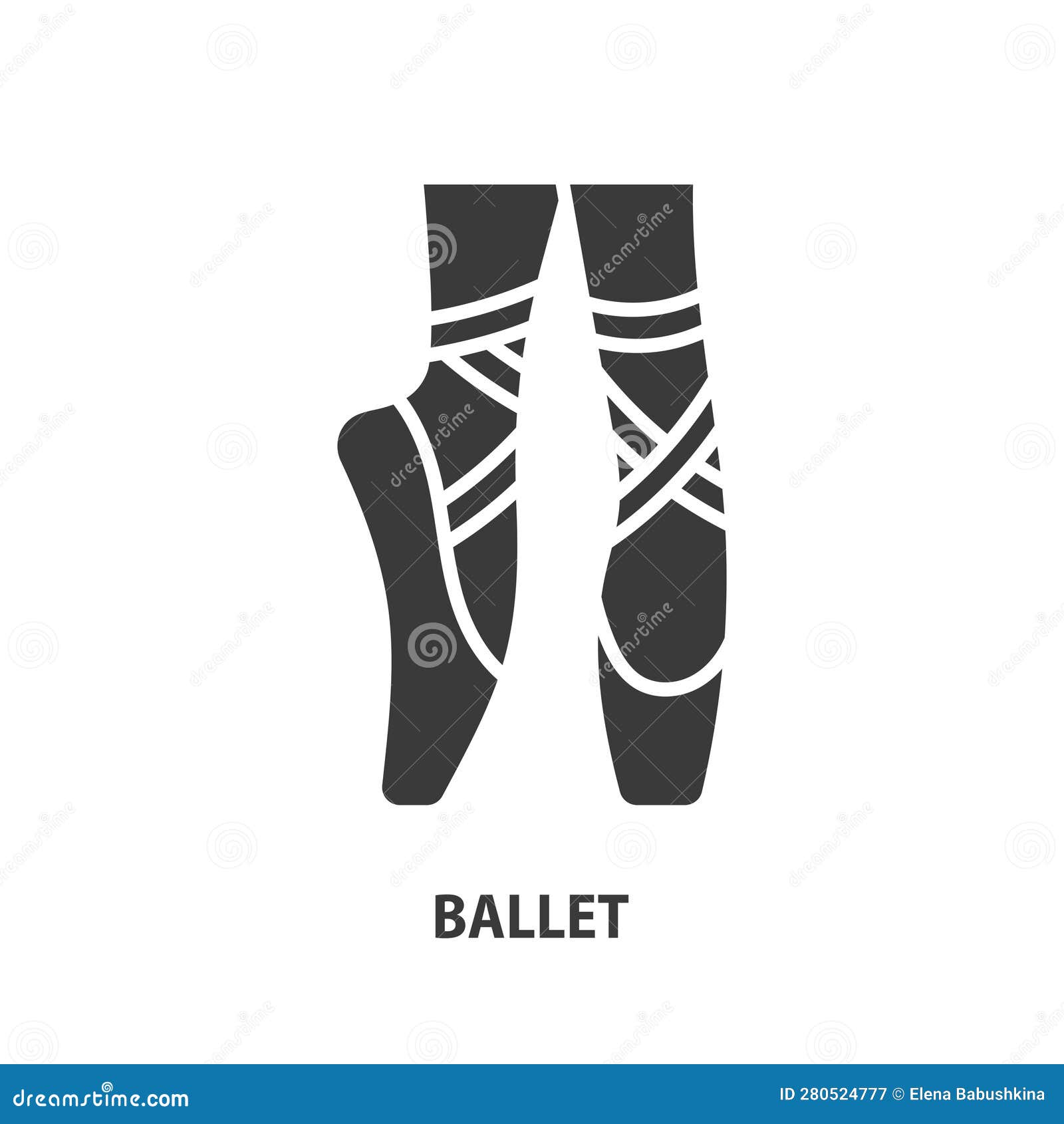 Ballet Glyph Icon. Pointe Shoes Sign Stock Vector - Illustration of ...