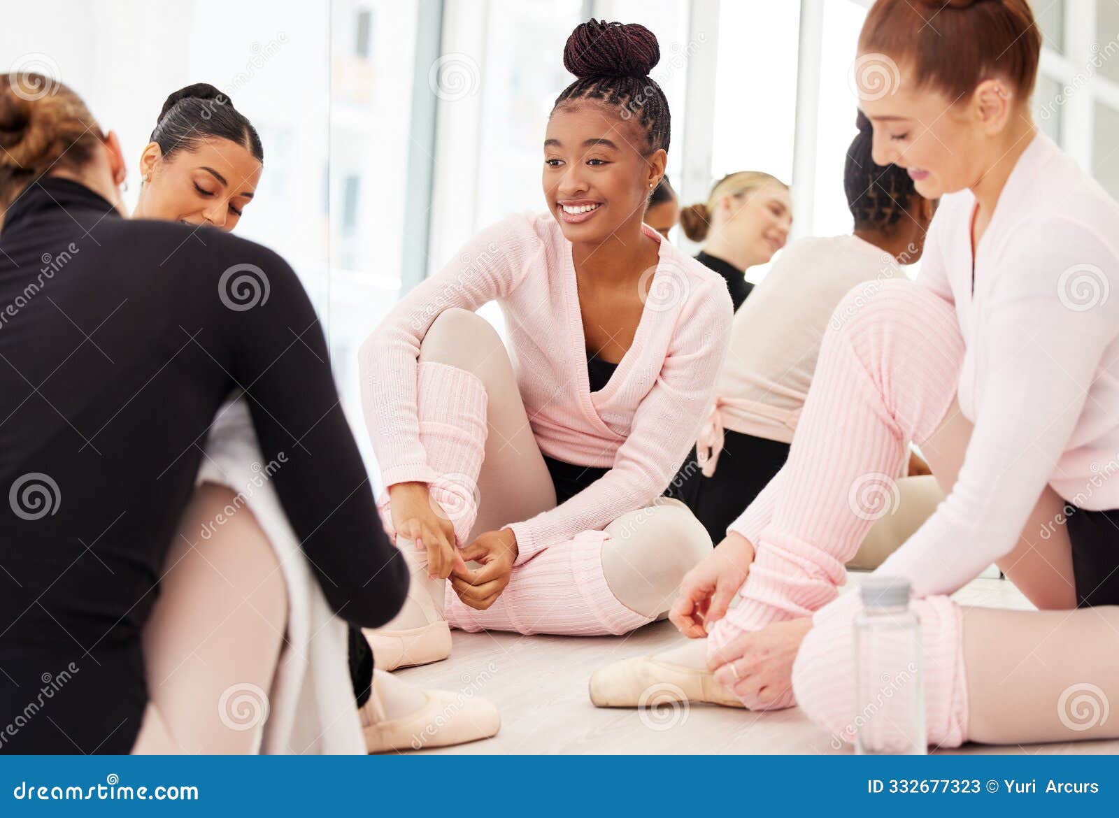 Ballet, Group and Getting Ready on Floor for Performance, Practice and ...