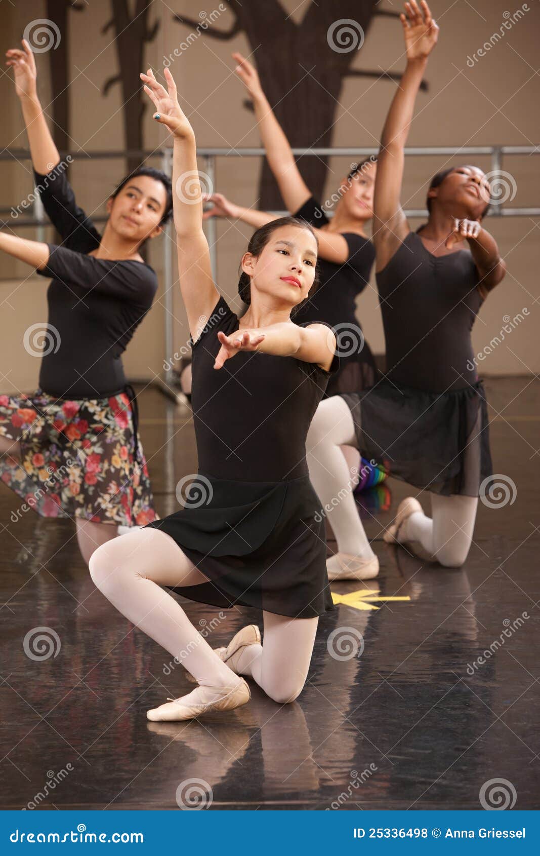 Ballet Group Kneeling stock photo. Image of dancing, human - 25336498