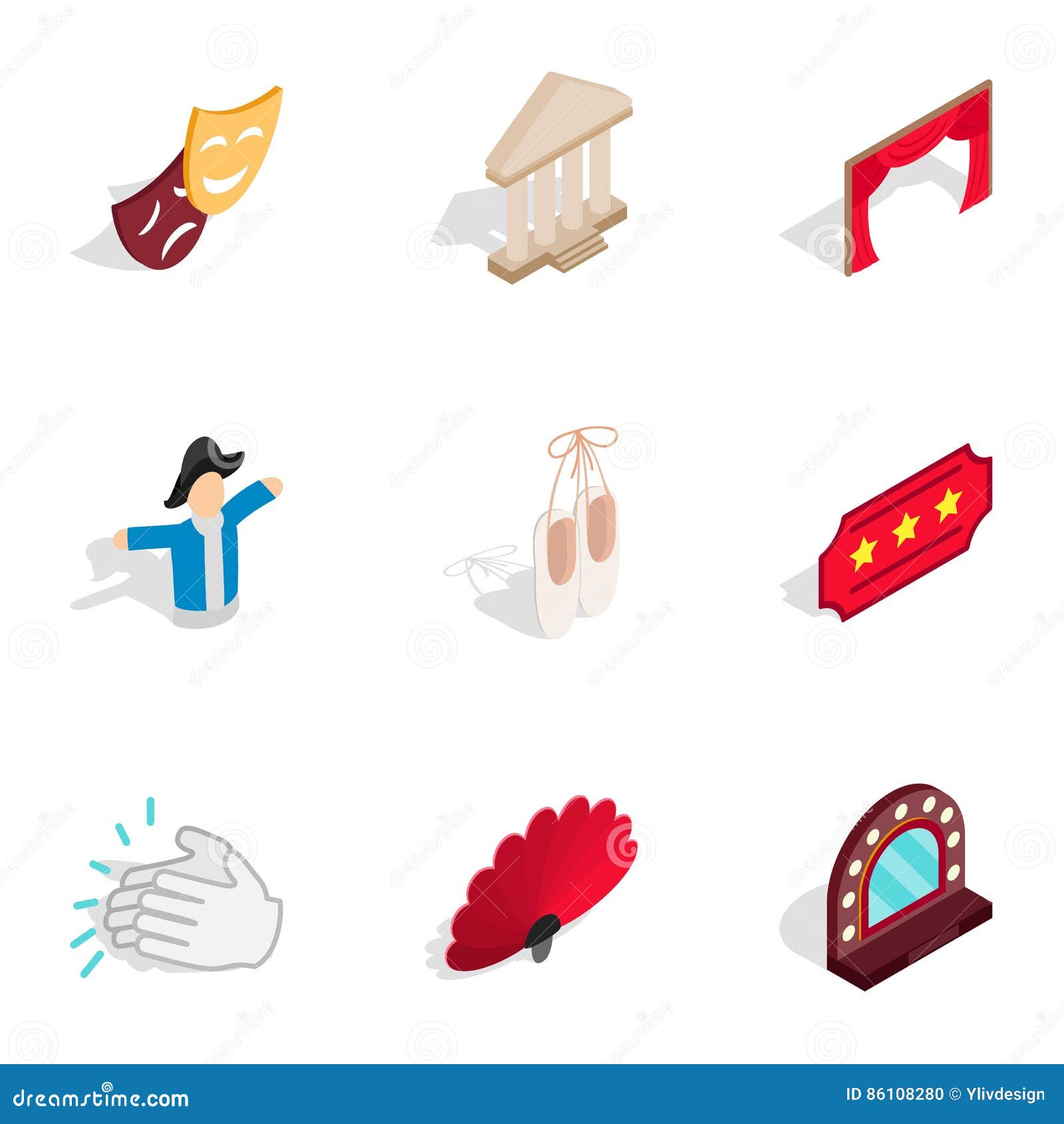 Ballet Icons Of Dancers In Position And Performance Vector Illustration ...