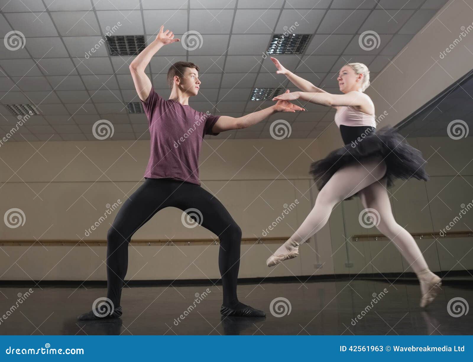 Ballet Partners Dancing Gracefully Together Stock Image - Image of ...