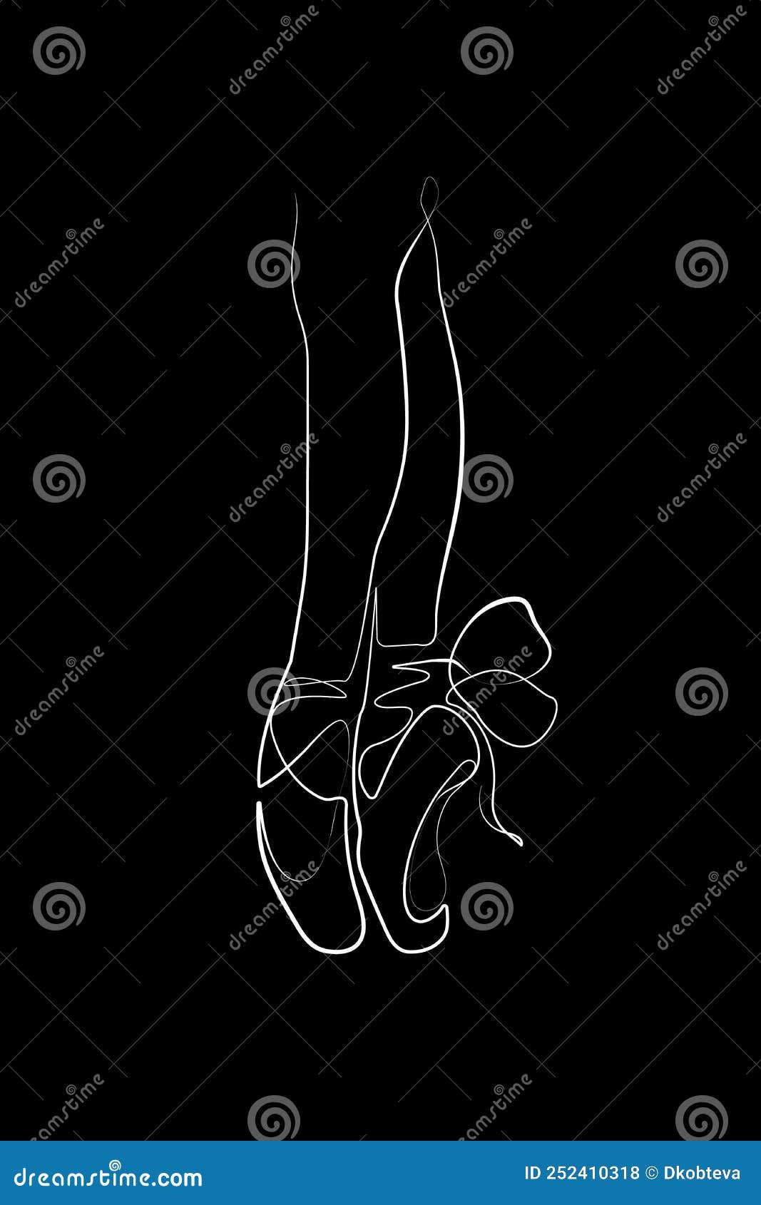 Ballet Pointe Shoes Continuous Line Drawing, Vector Illustration Stock ...