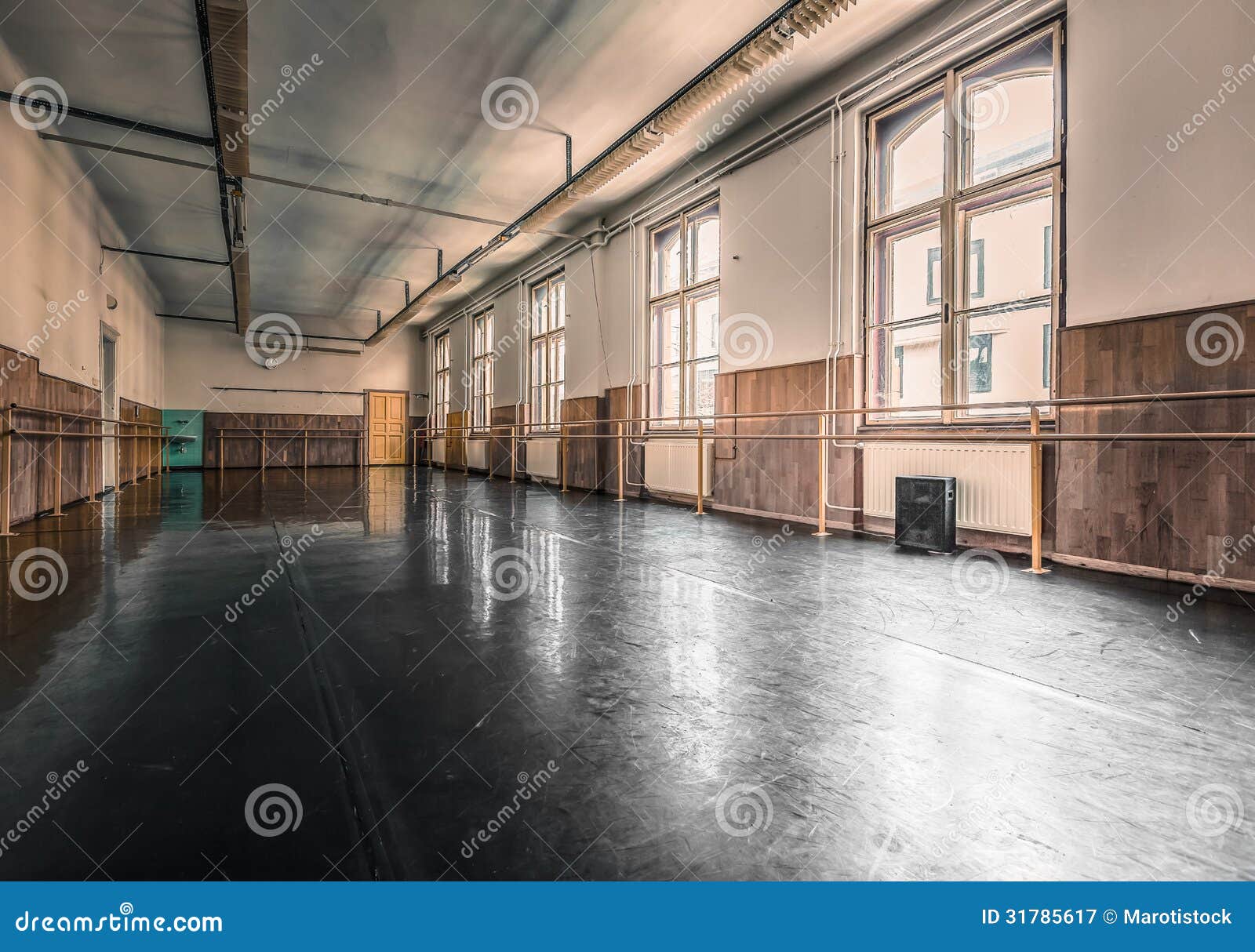 Ballet room stock image. Image of dark, floor, ballet - 31785617