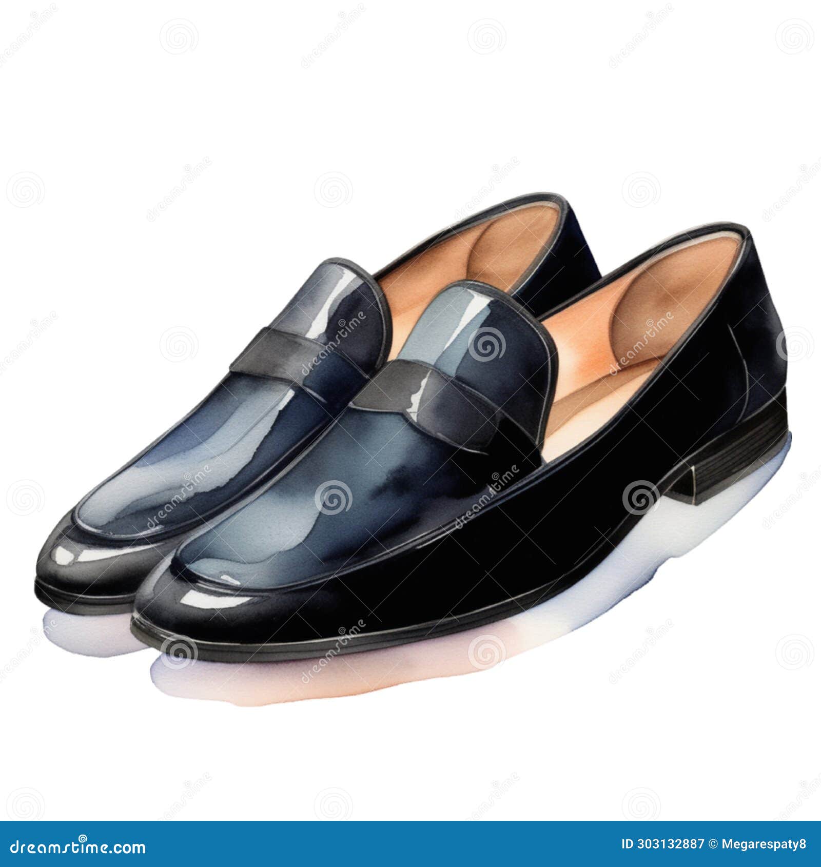 Loafer Shoes Watercolor Illustration Stock Image - Illustration of ...