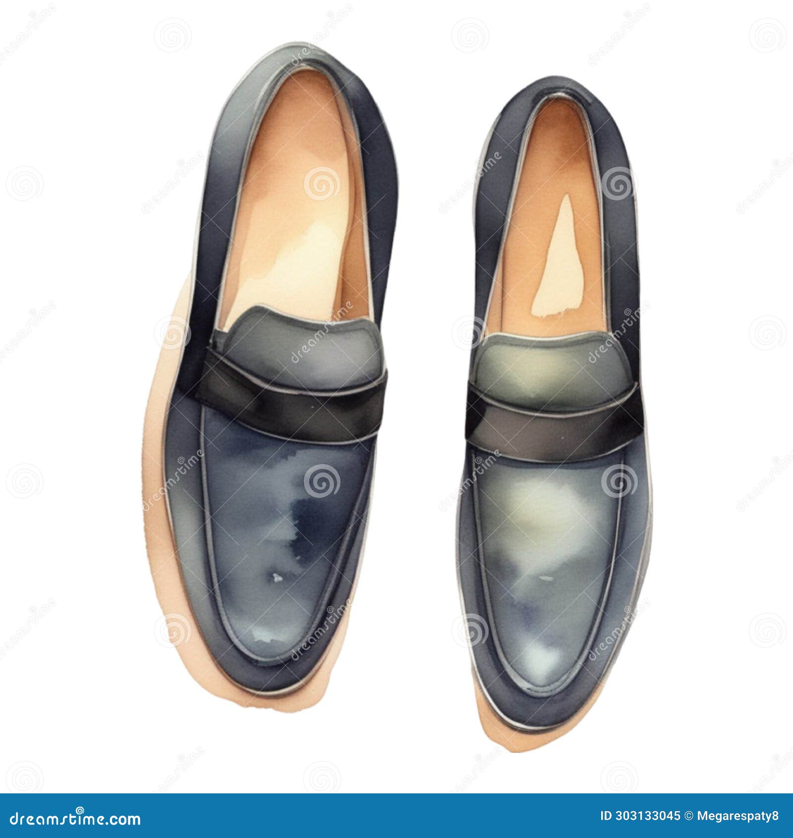 Loafer Shoes Watercolor Illustration Stock Image - Illustration of ...