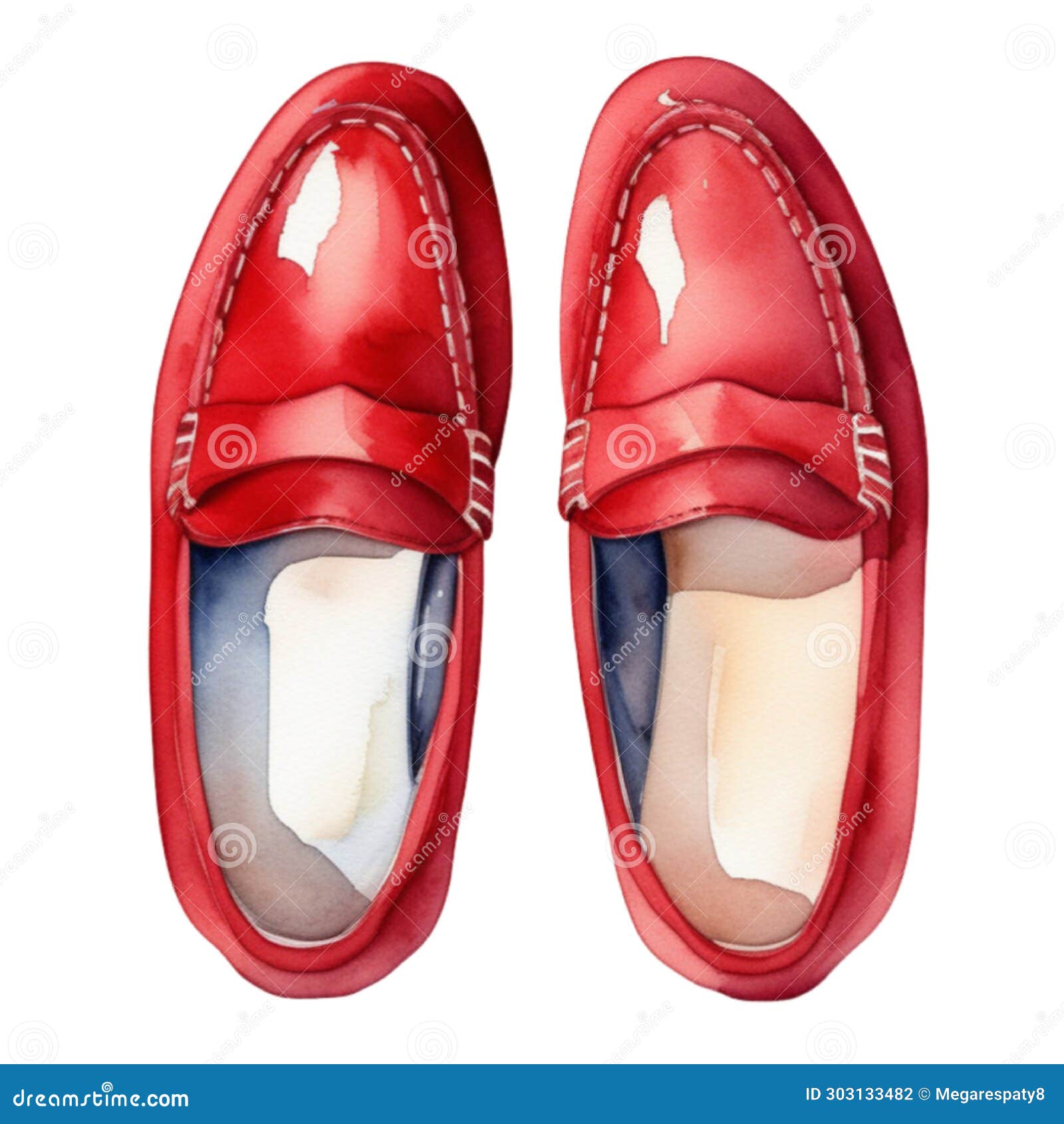 Loafer Shoes Watercolor Illustration Stock Photo - Illustration of ...