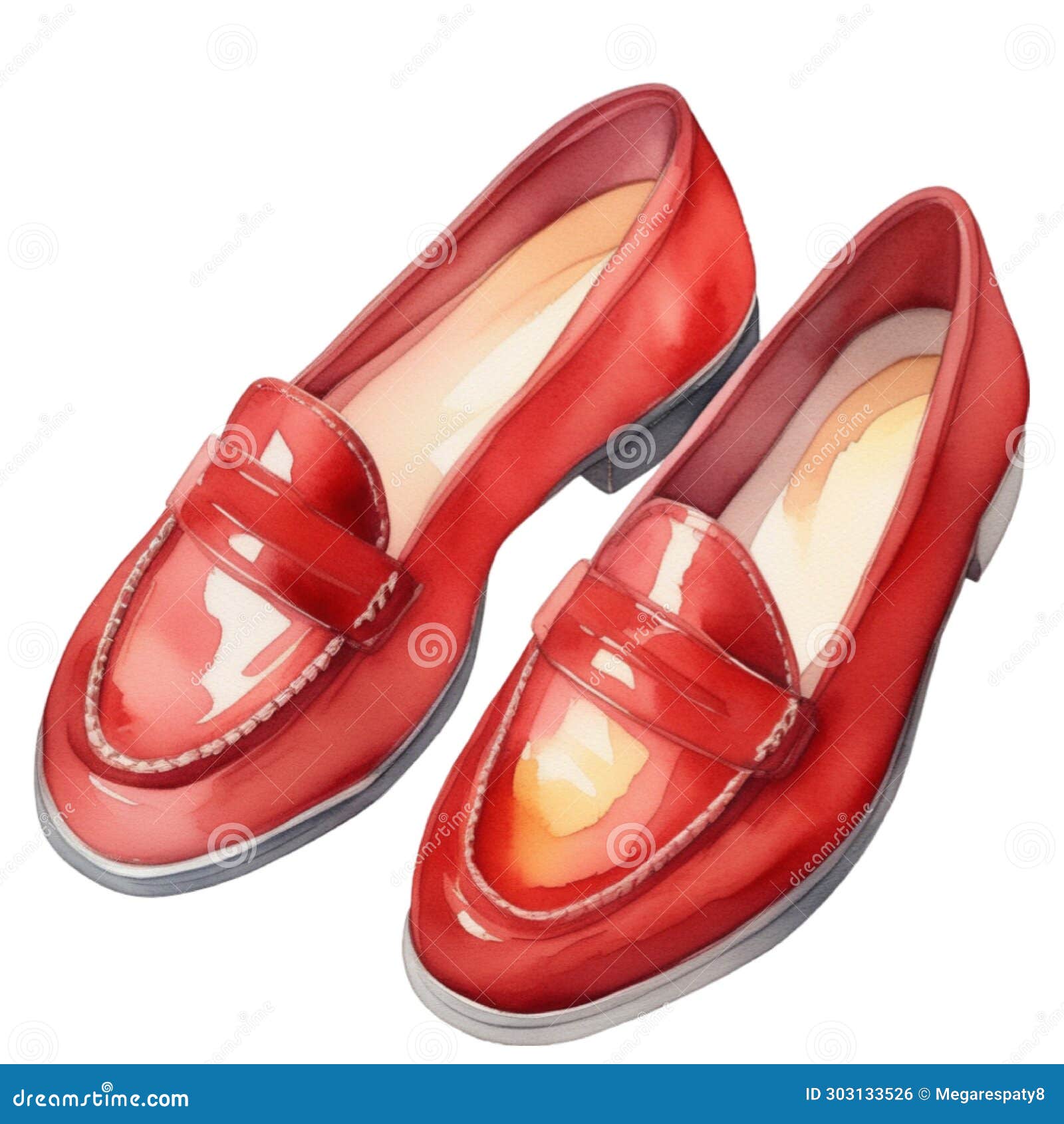Loafer Shoes Watercolor Illustration Stock Photo - Illustration of ...