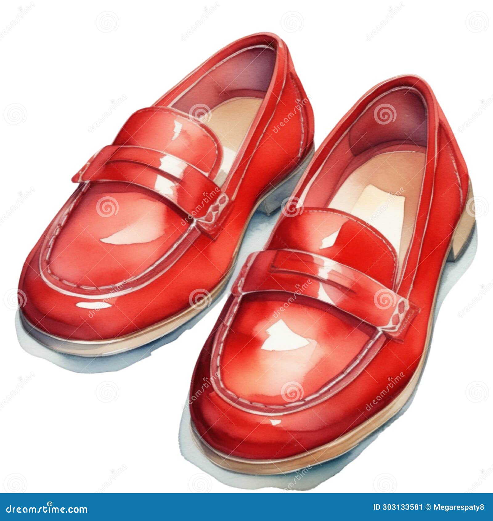 Loafer Shoes Watercolor Illustration Stock Image - Illustration of ...