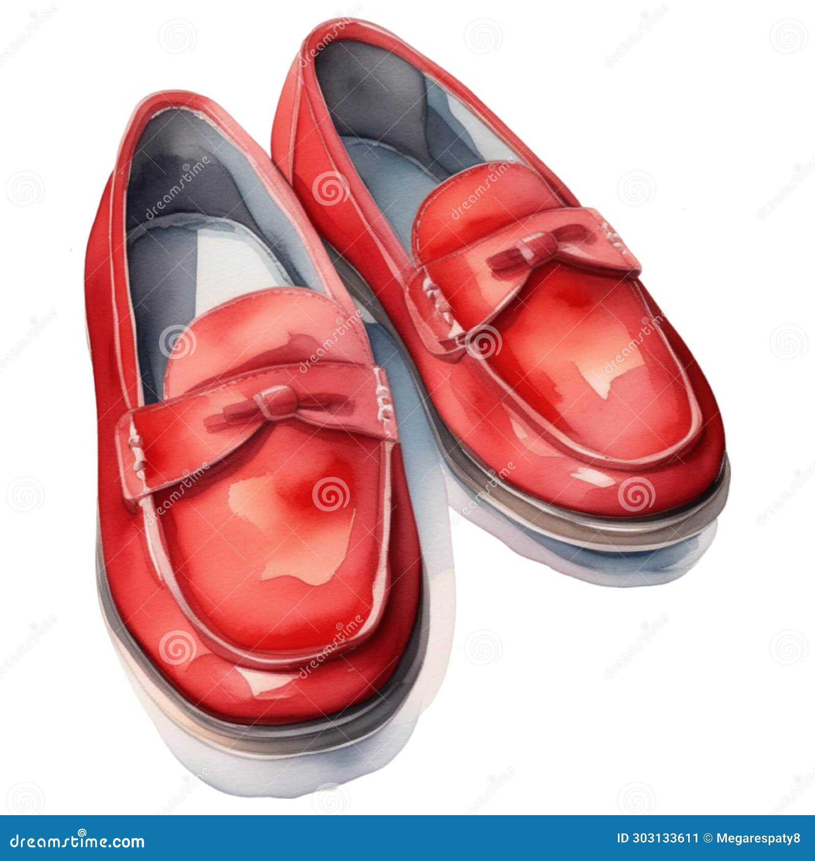 Loafer Shoes Watercolor Illustration Stock Image - Illustration of ...