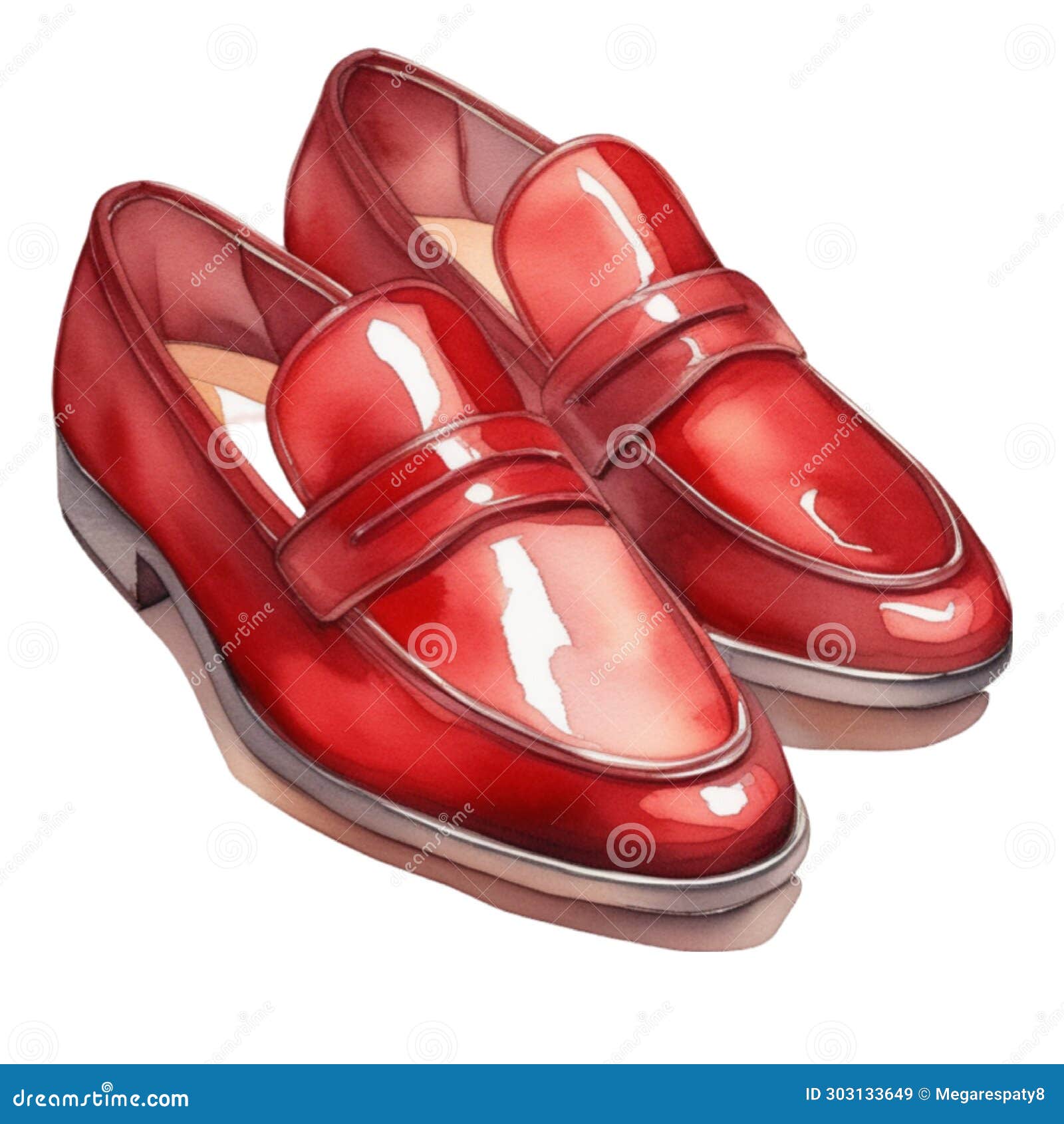 Loafer Shoes Watercolor Illustration Stock Image - Illustration of ...
