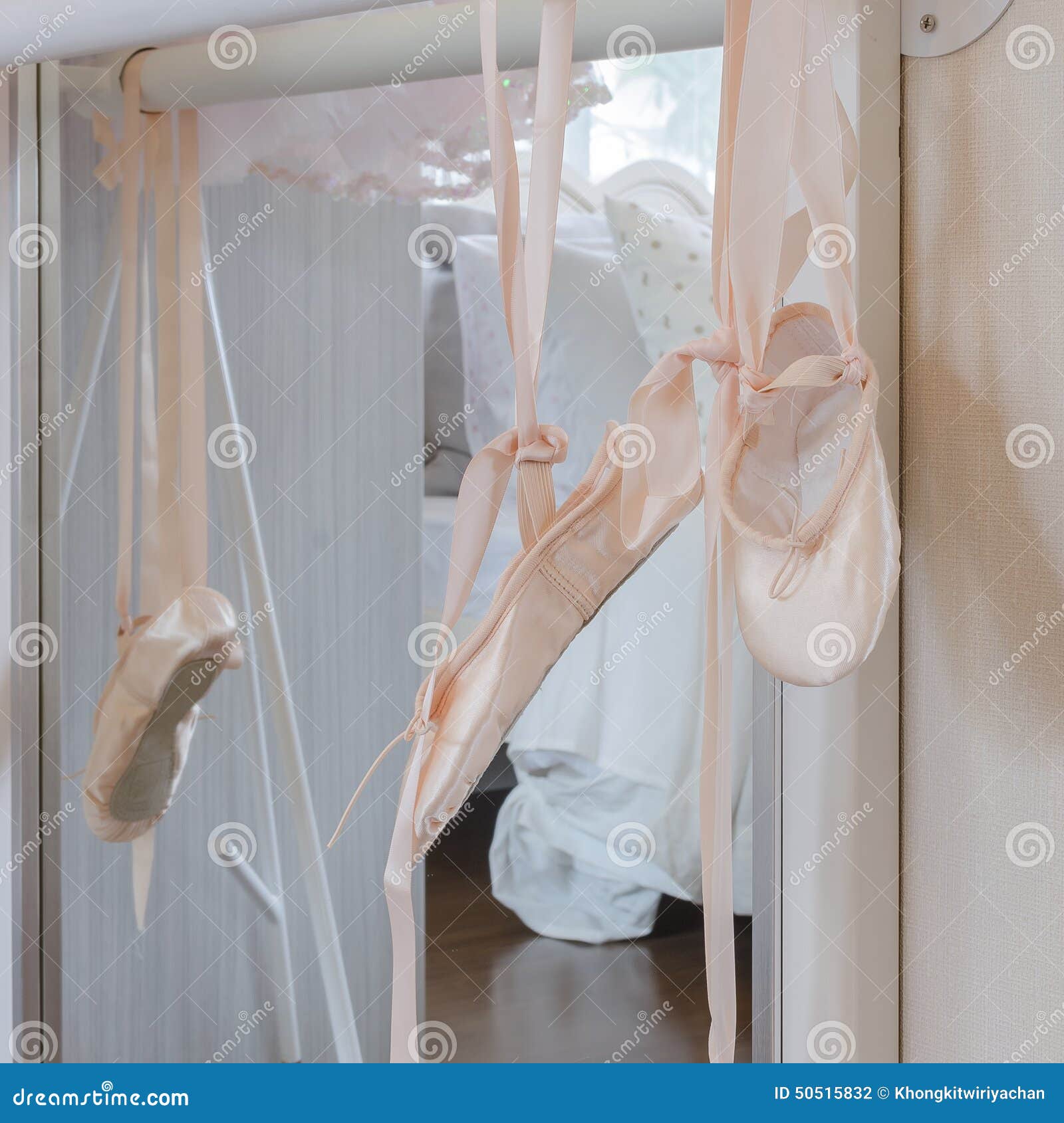 Ballet shoes hang on bar stock photo. Image of elegance - 50515832