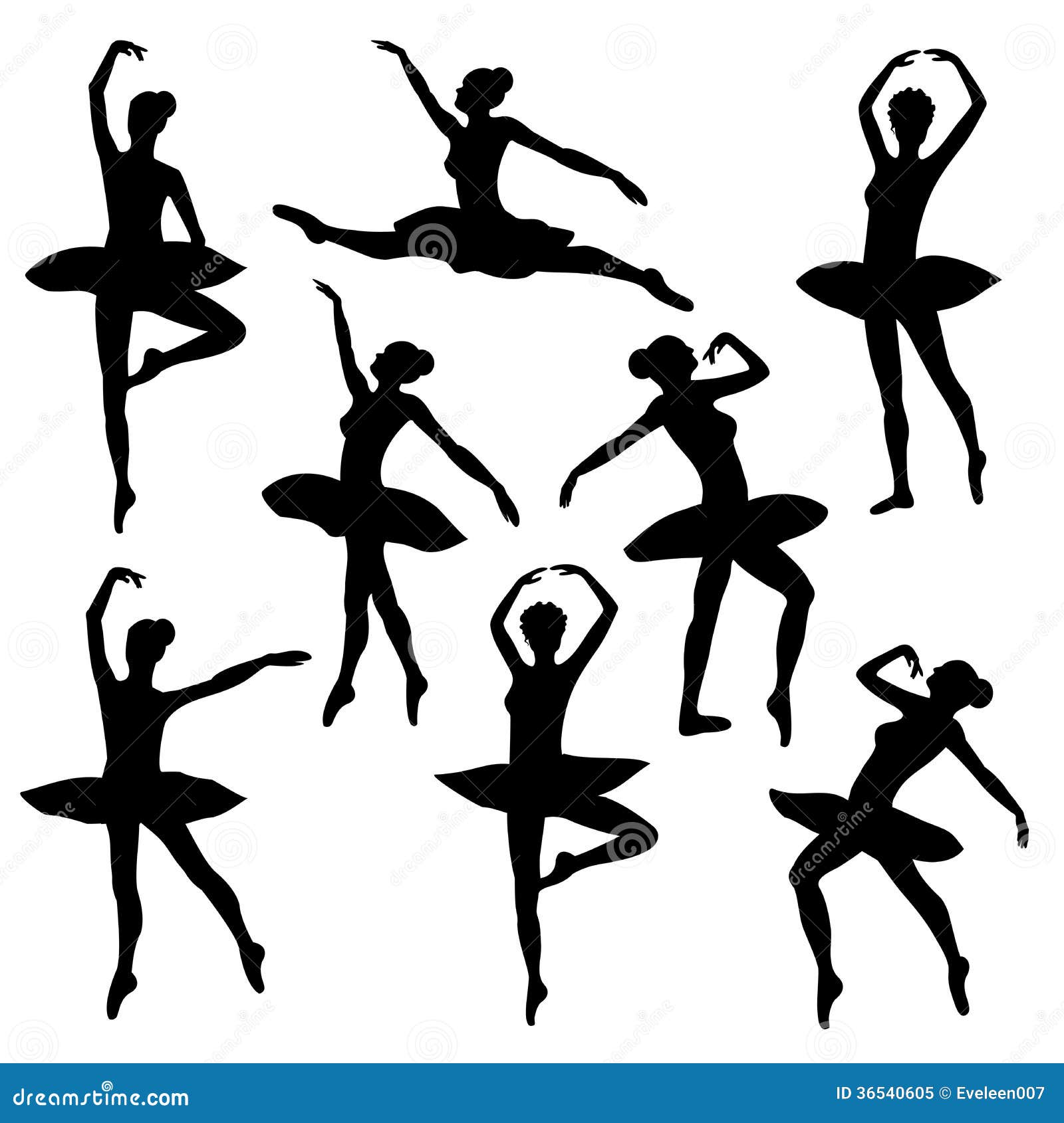 Ballet Silhouette Ballerina Cartoon Vector | CartoonDealer.com #36540605