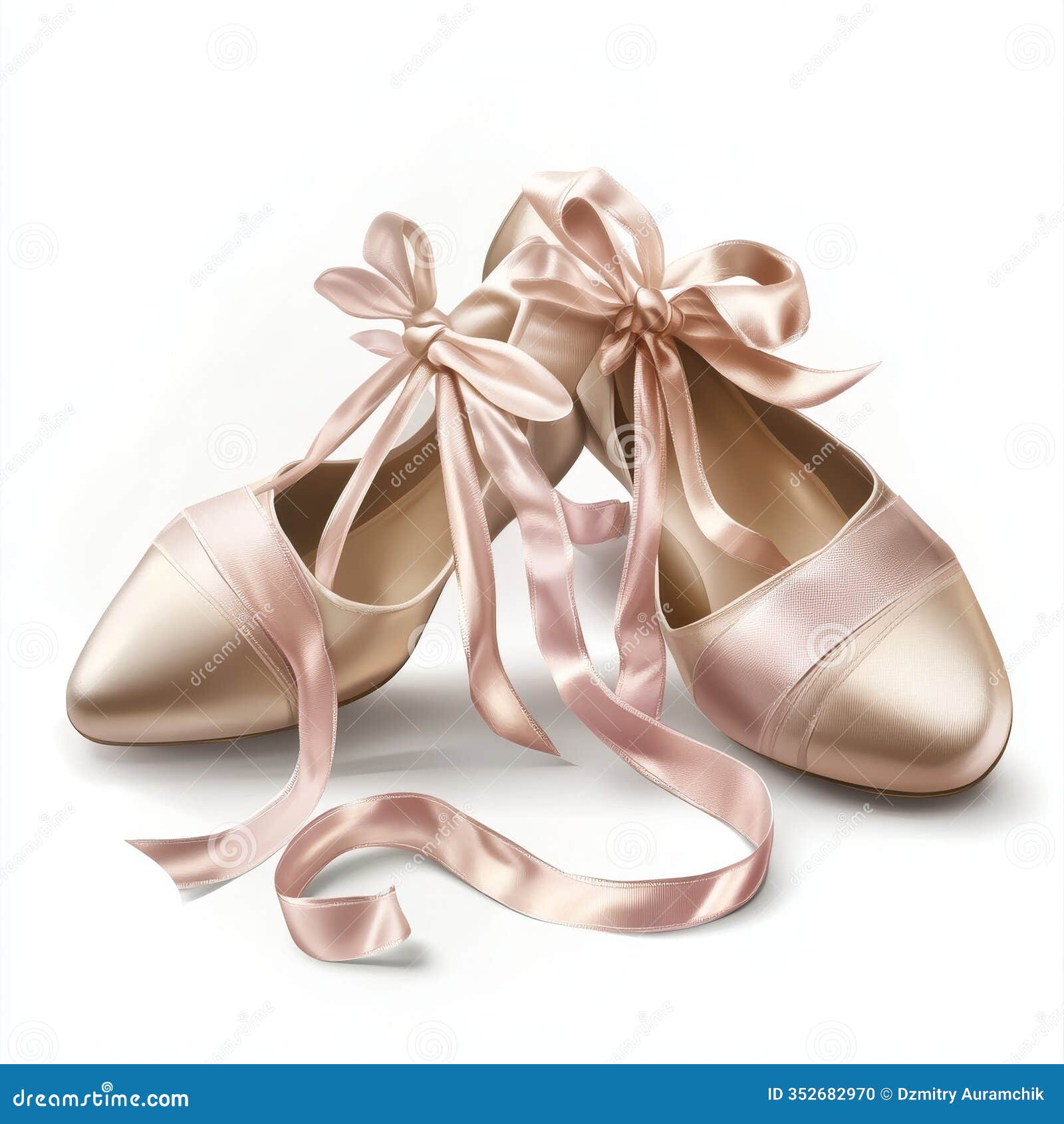 Ballet Slippers with Ribbons Securing the Ankles, Ready for a Dance ...