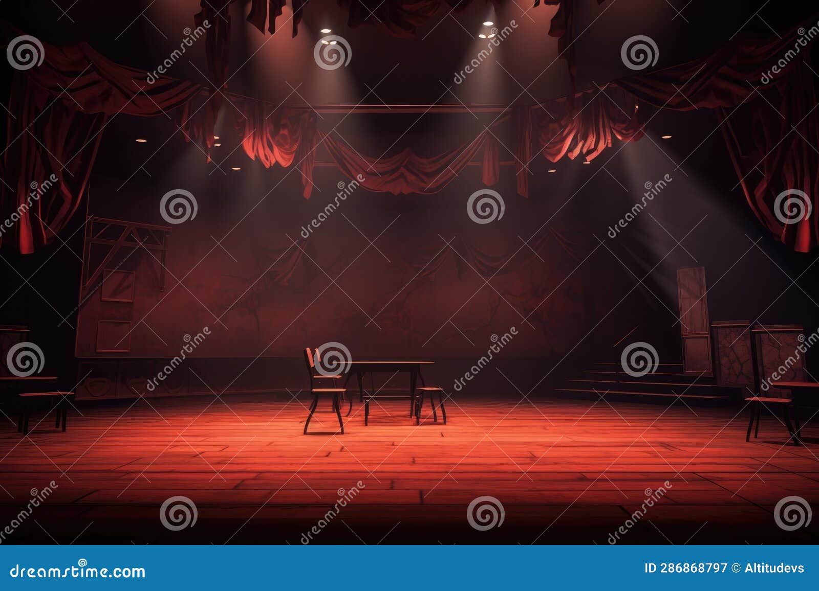 Ballet Stage with Spotlight and Empty Seats Stock Image - Image of ...