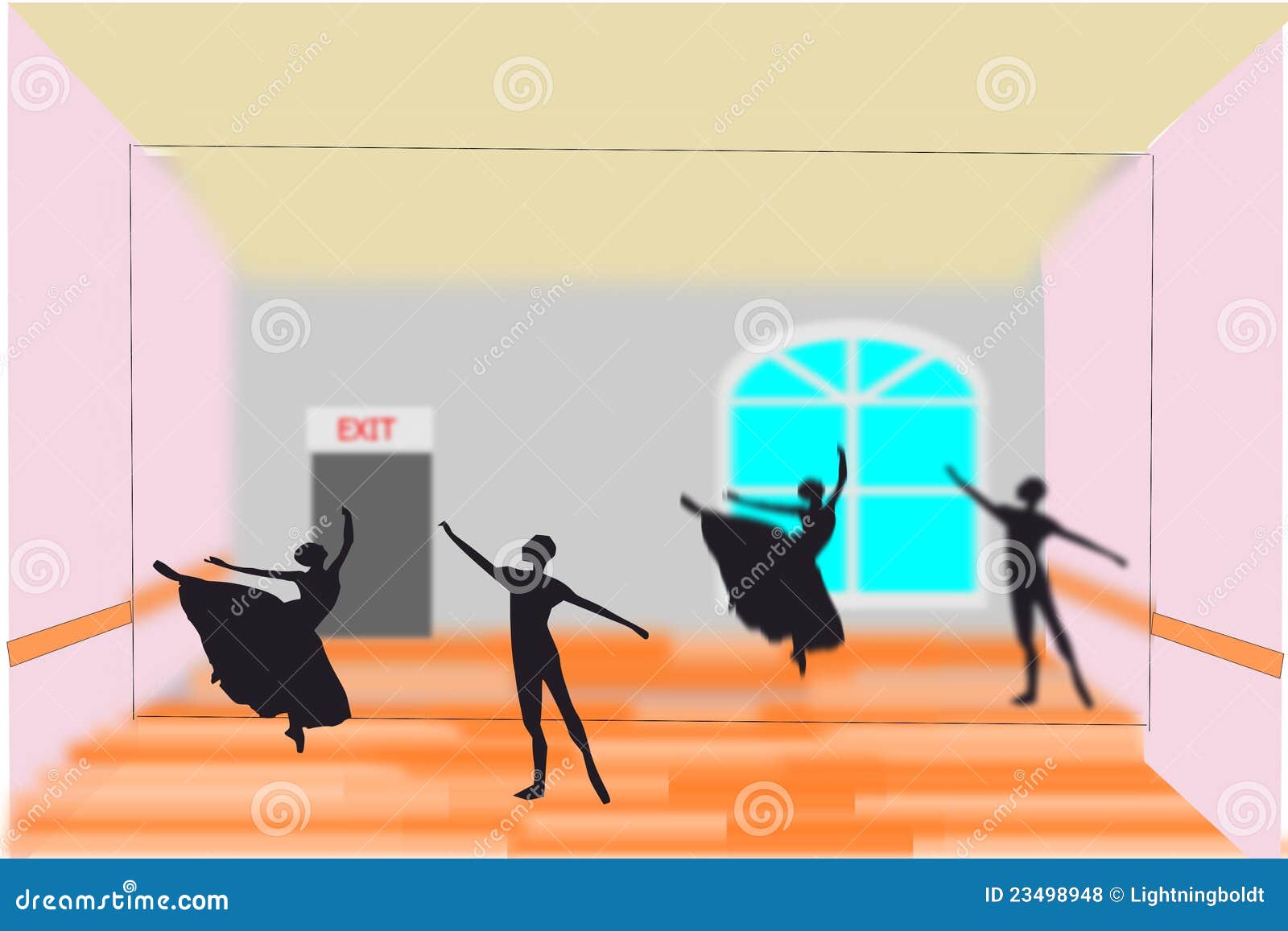 Ballet Studio Interior Design Background. Room In Dancing School For ...