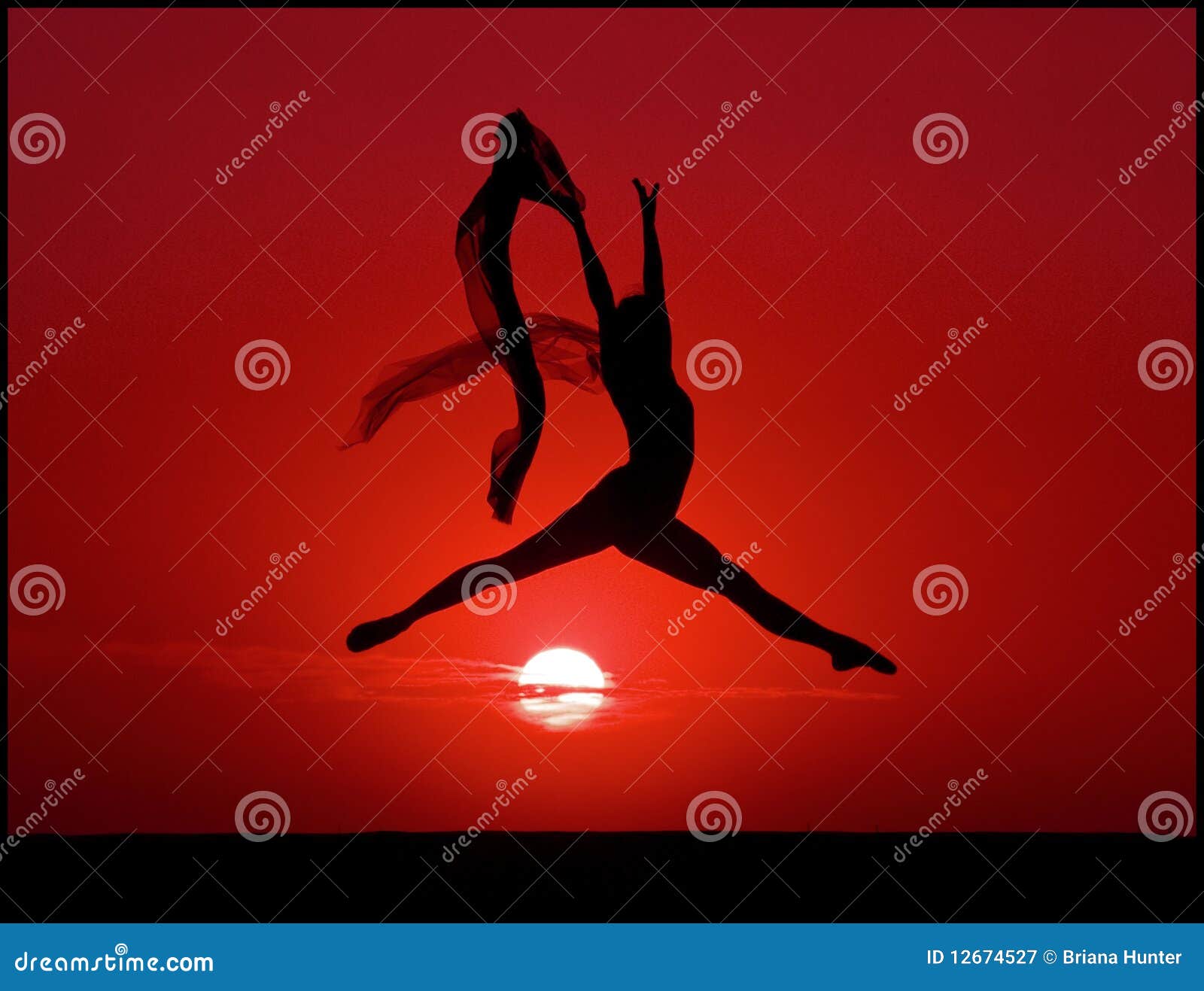 Ballet at Sunset stock image. Image of flowing, jump - 12674527