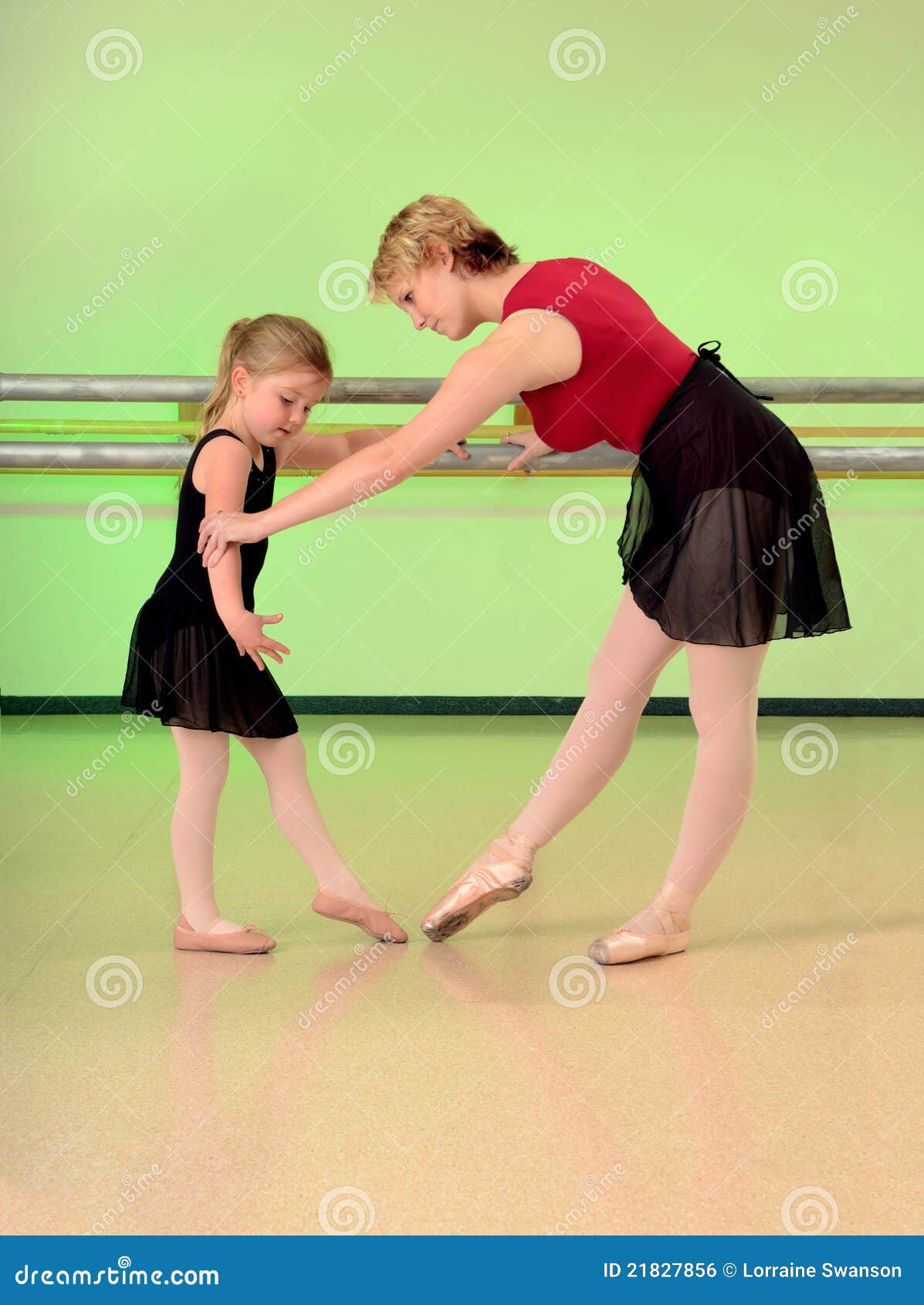 Ballet Teacher with Girl Dance Student Stock Photo - Image of women ...