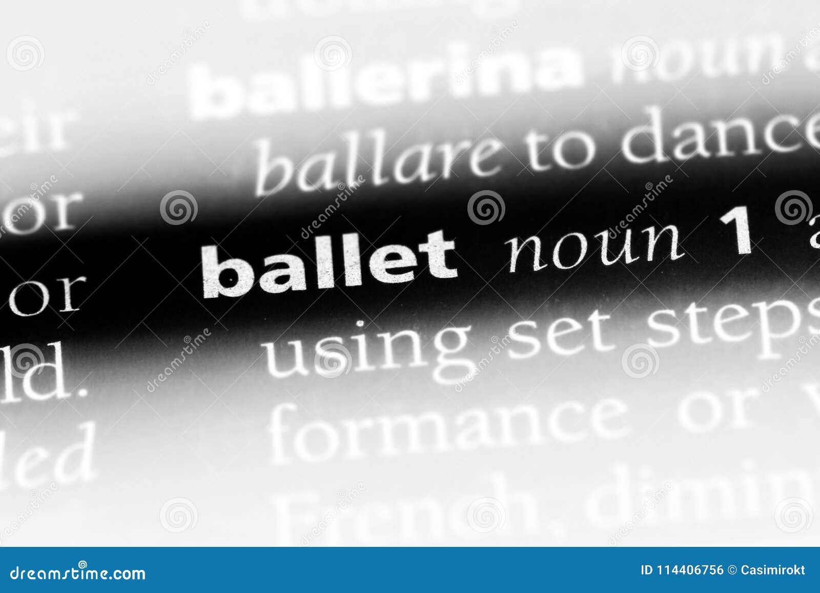 Ballet stock photo. Image of printed, info, writing - 114406756