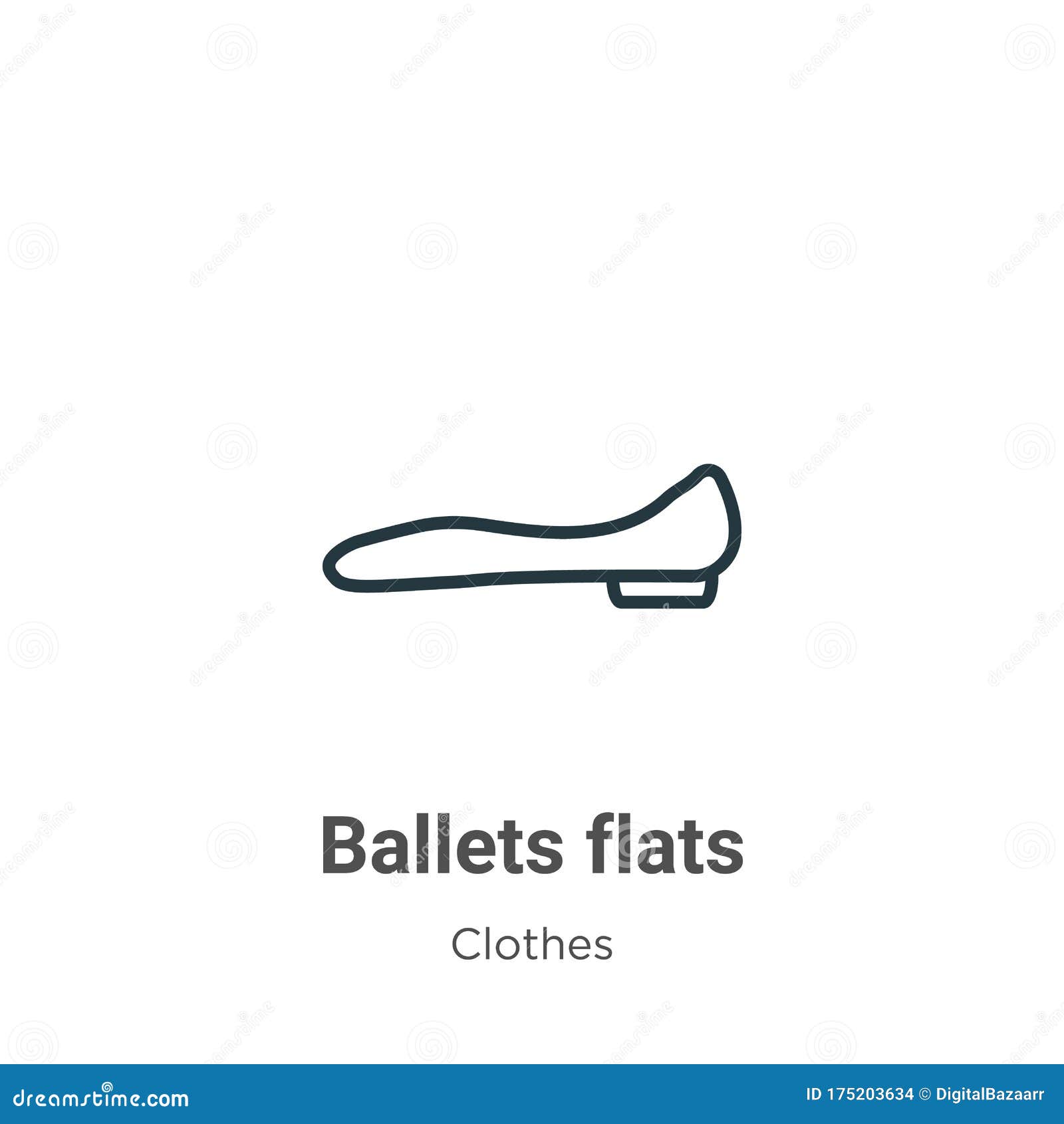 Outline Ballets Flats Vector Icon. Isolated Black Simple Line Element ...