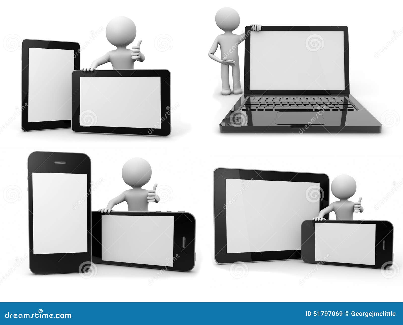 Ballhead with Electronic Media Devices Stock Illustration ...