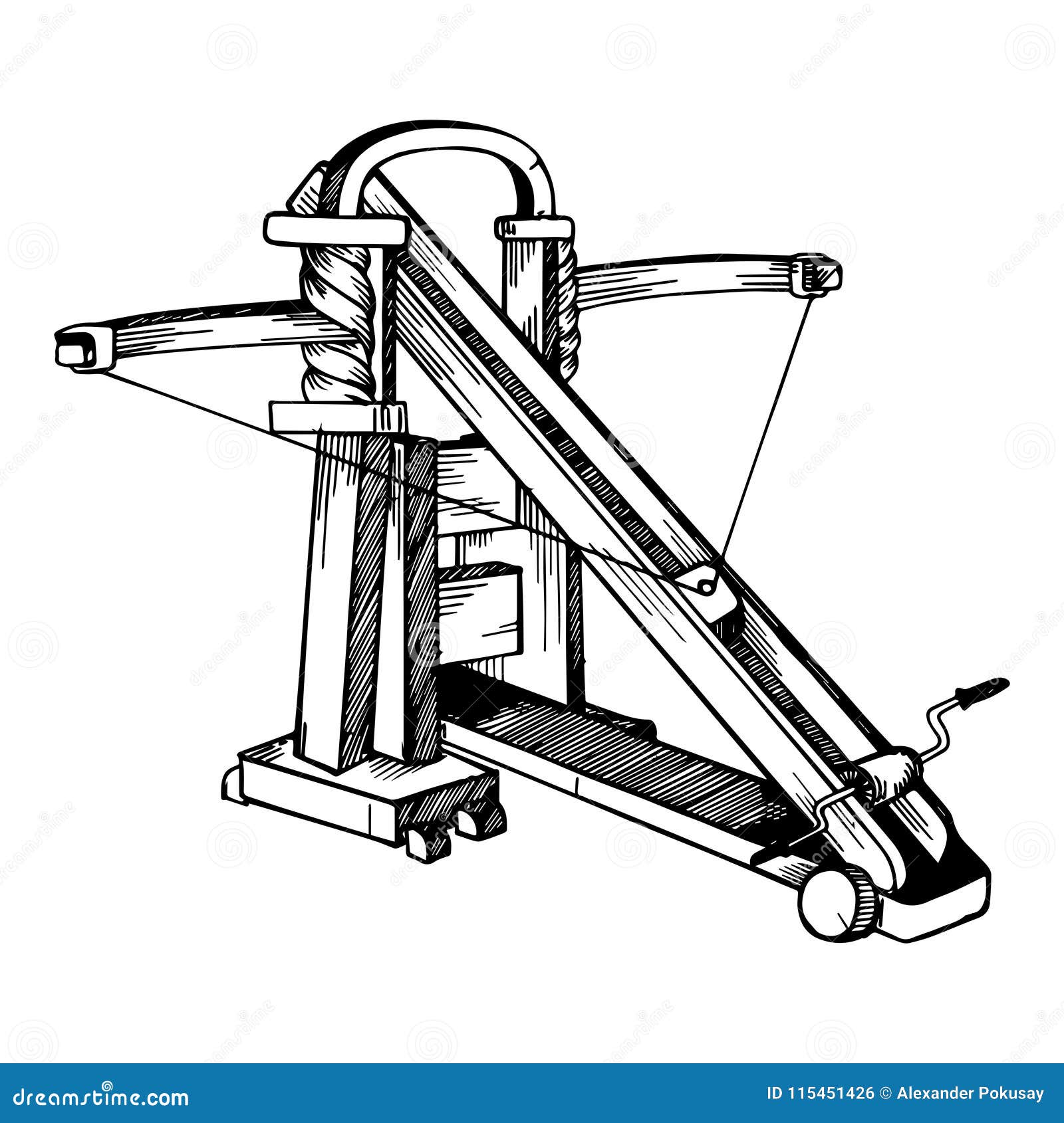 Ballista De Middeleeuwse Vector Van De Wapengravure Vector Illustratie ...